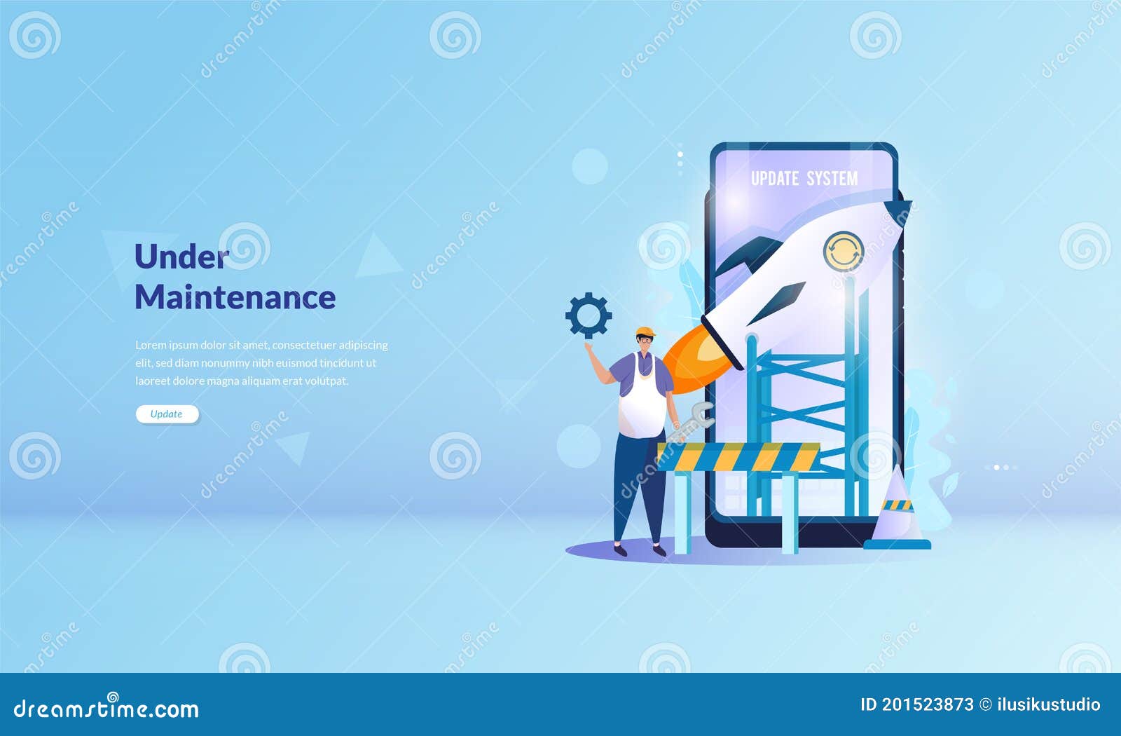 System Under Maintenance on Mobile Application Concept Stock Vector ...