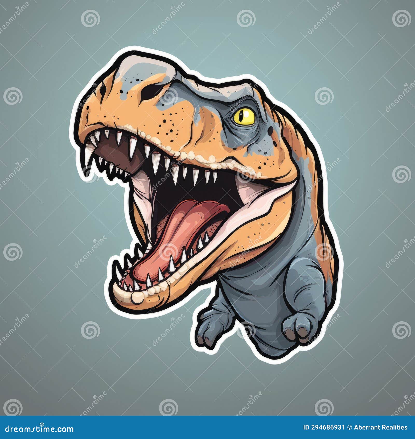 An Illustration of a T - Rex with Its Mouth Open Stock Illustration ...