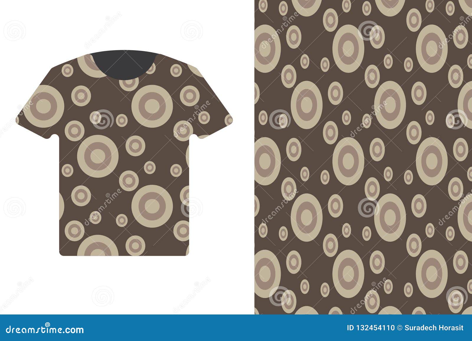 Illustration of T-Shirt Design Template with Geometric Ethnic Pattern ...
