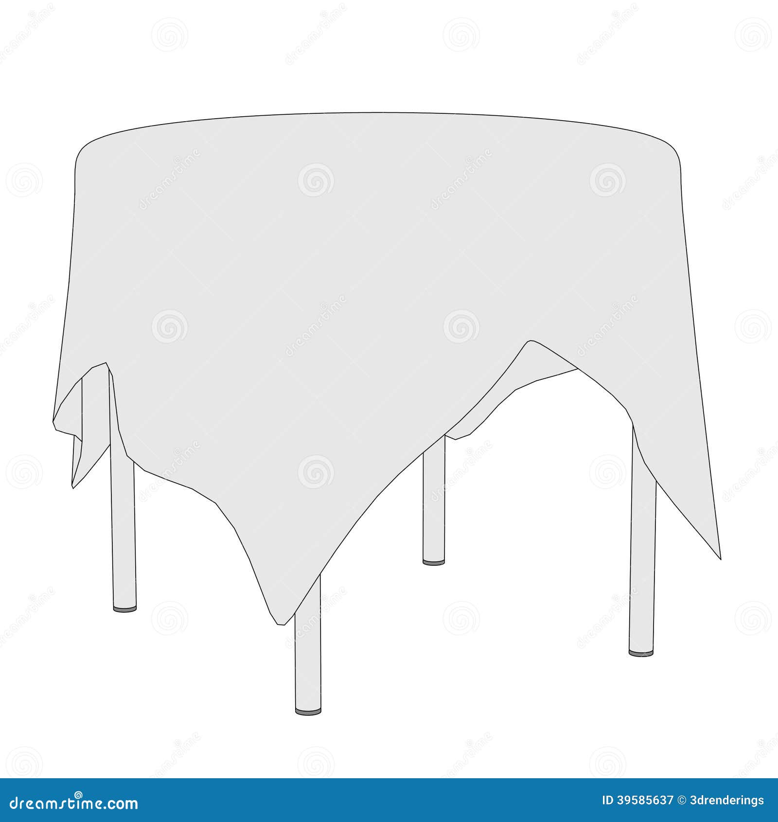 Illustration of Table with Tablecloth Stock Illustration - Illustration ...