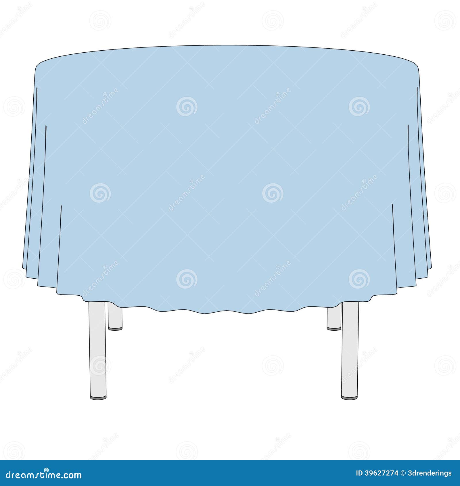 Illustration of Table with Tablecloth Stock Illustration - Illustration ...