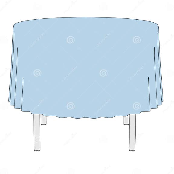 Illustration of Table with Tablecloth Stock Illustration - Illustration ...
