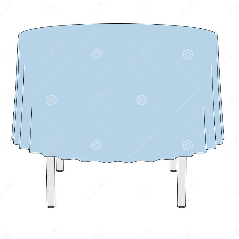 Illustration of Table with Tablecloth Stock Illustration - Illustration ...