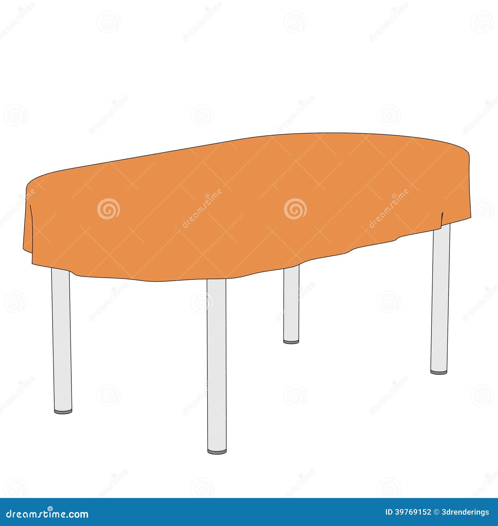 Illustration of Table with Tablecloth Stock Illustration - Illustration ...