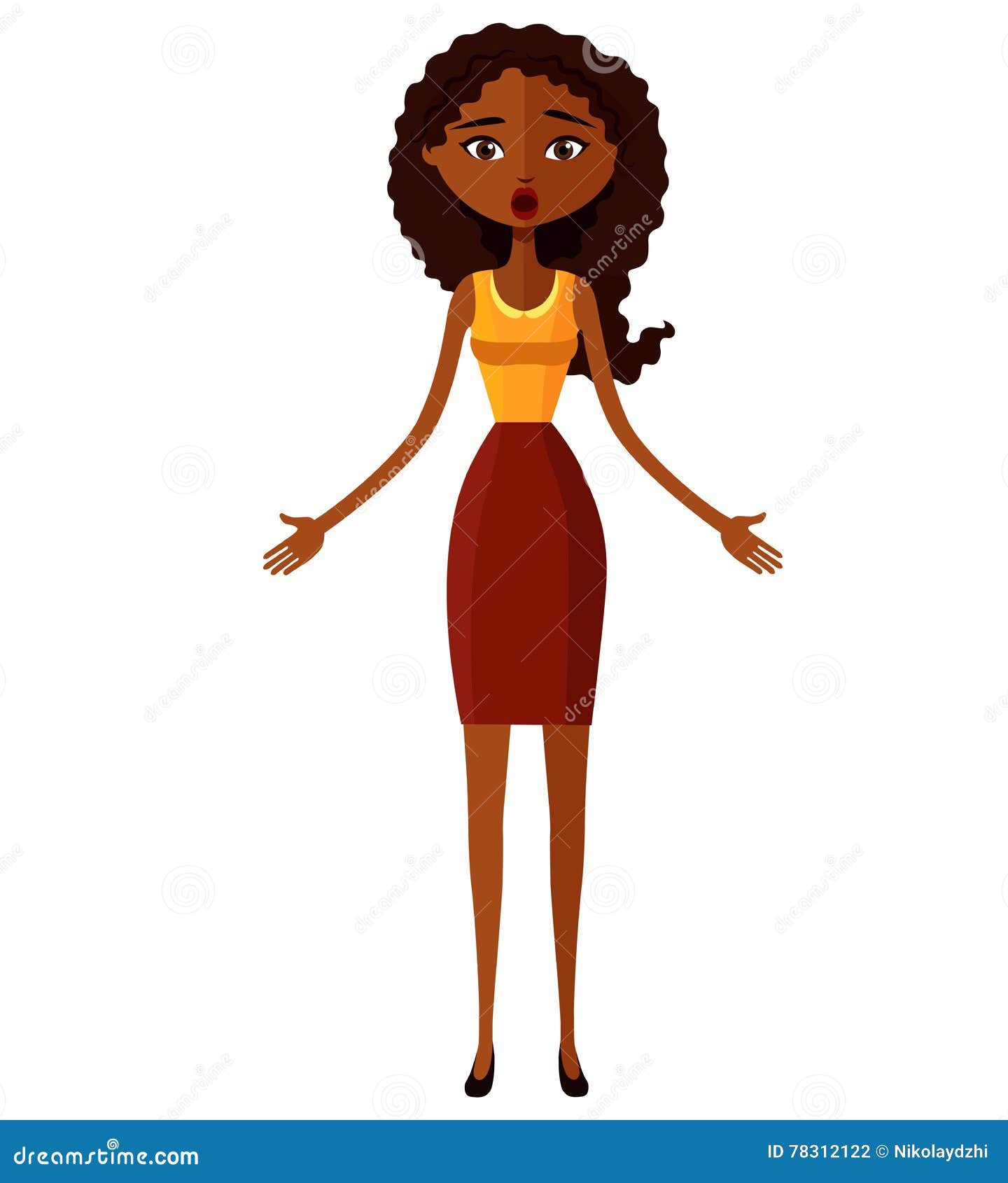 Illustration of a Tan Skin Lady Stock Vector - Illustration of proud ...
