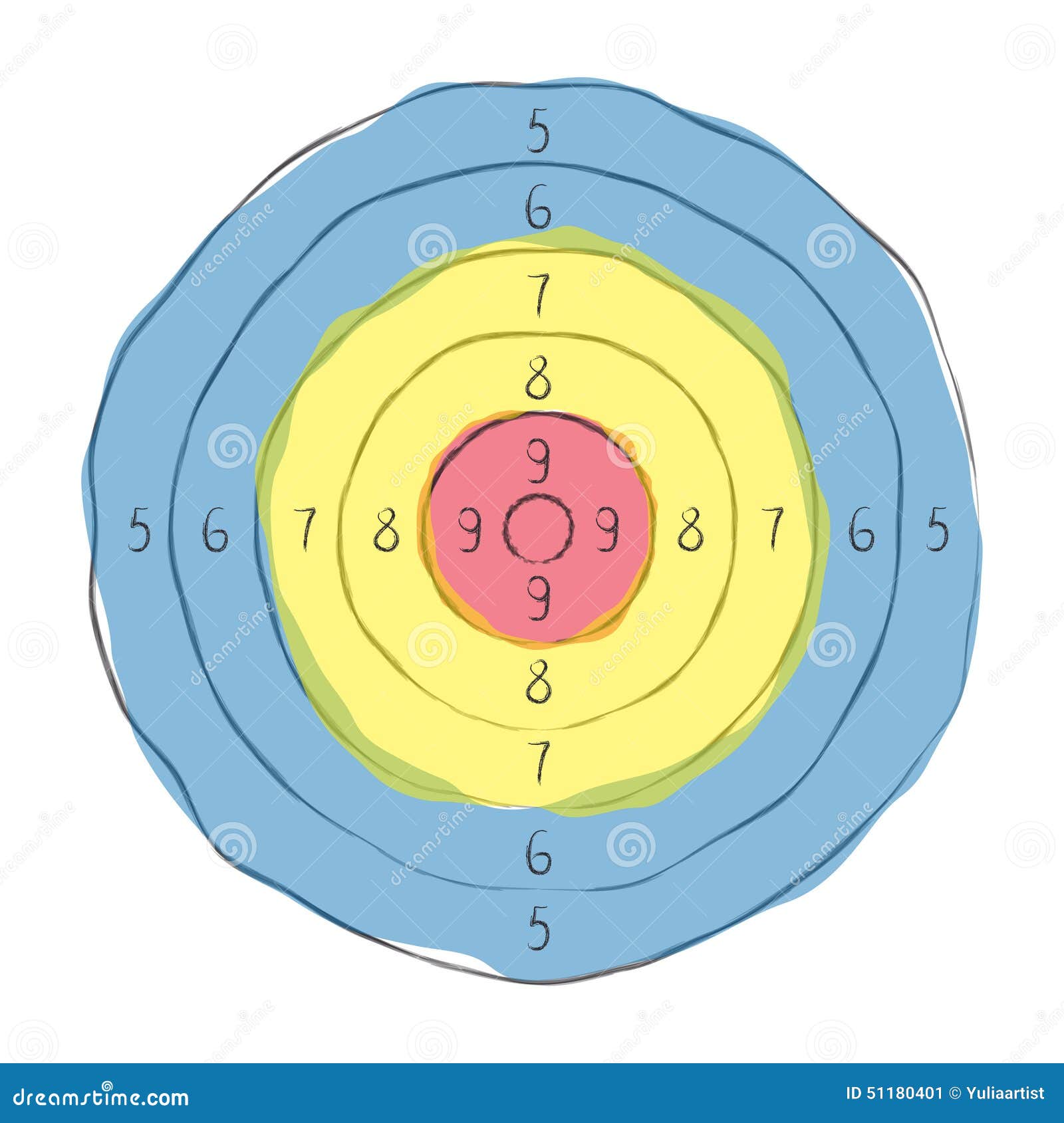 Illustration of a target. stock vector. Illustration of center - 51180401