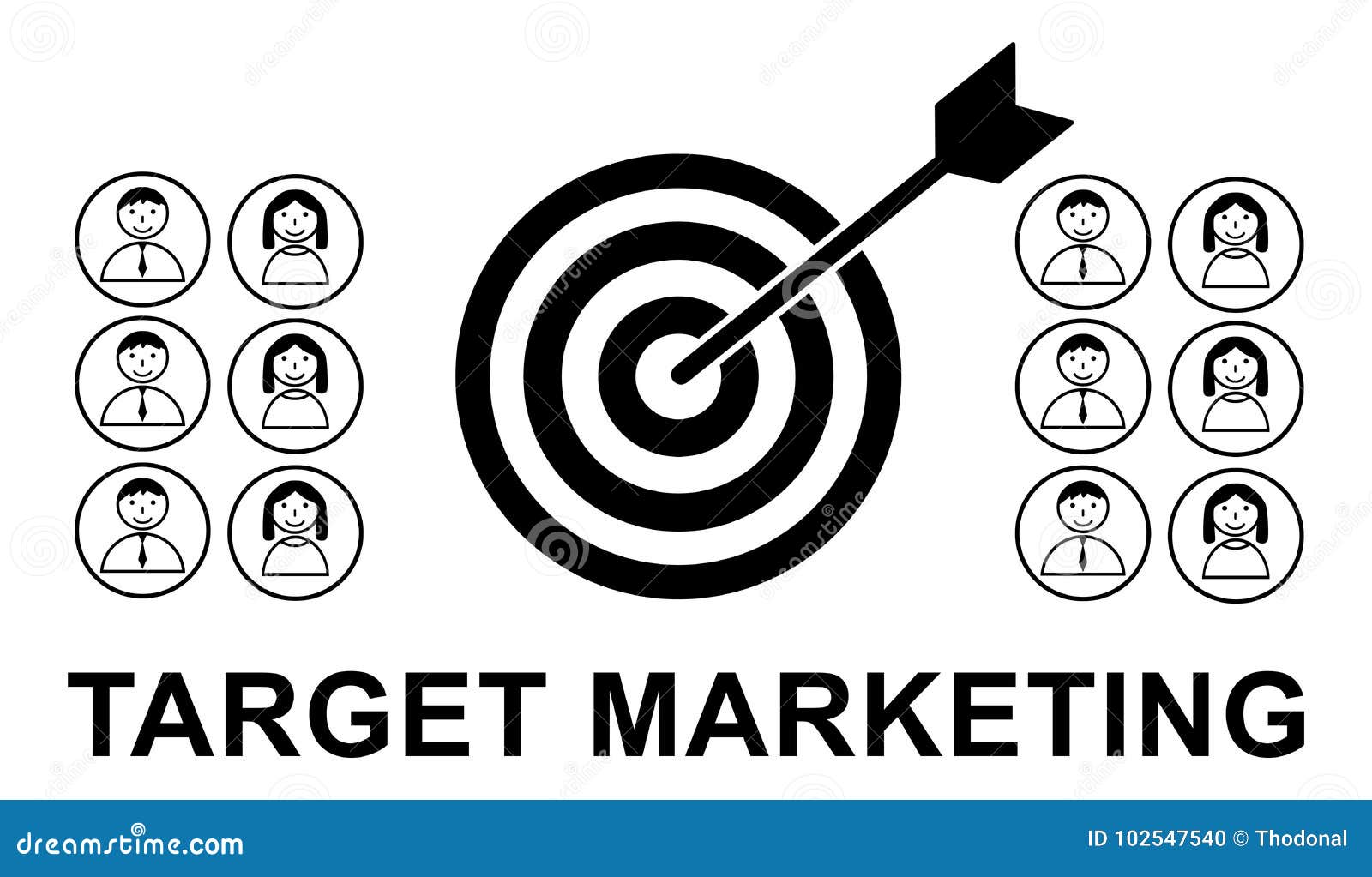 Concept of Target Marketing Stock Illustration - Illustration of arrow ...