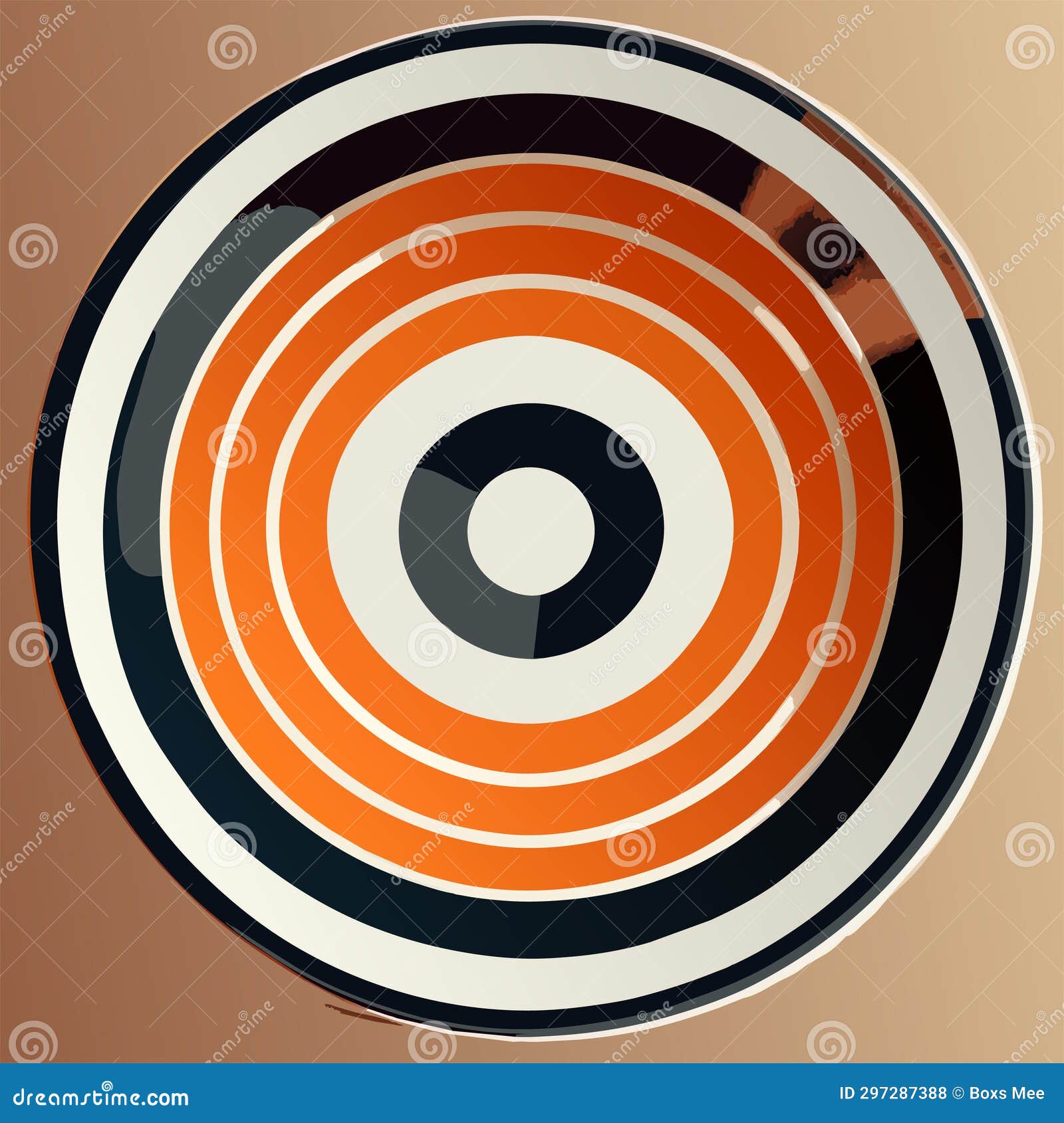 Illustration of a Target with an Orange Circle on a Brown Background ...