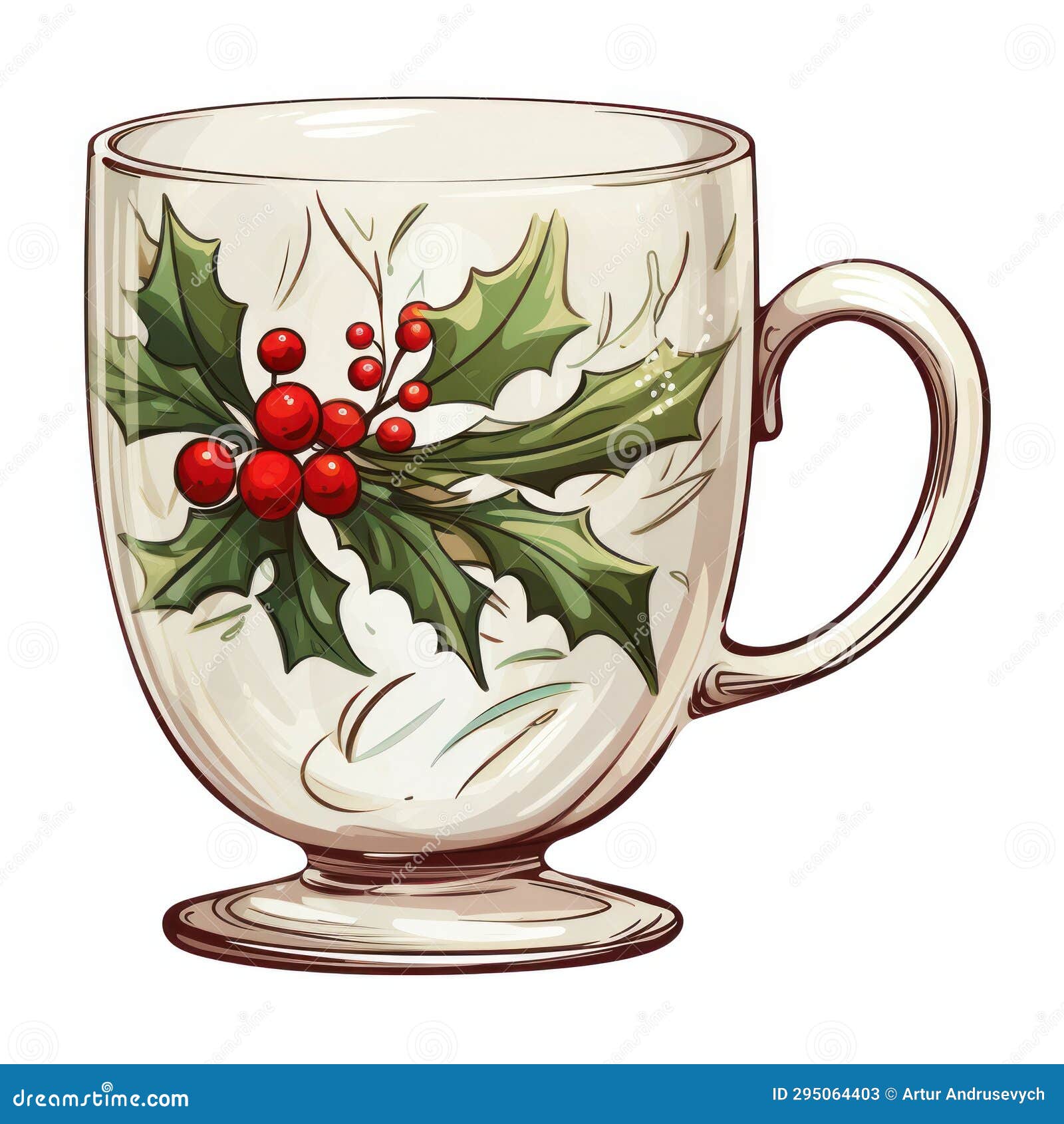 Illustration of Tea Cup with Christmas Holiday Stock Illustration ...