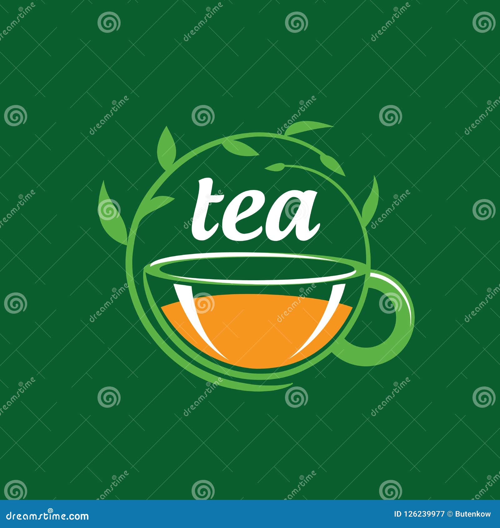 Vector logo tea stock vector. Illustration of cafe, black - 126239977