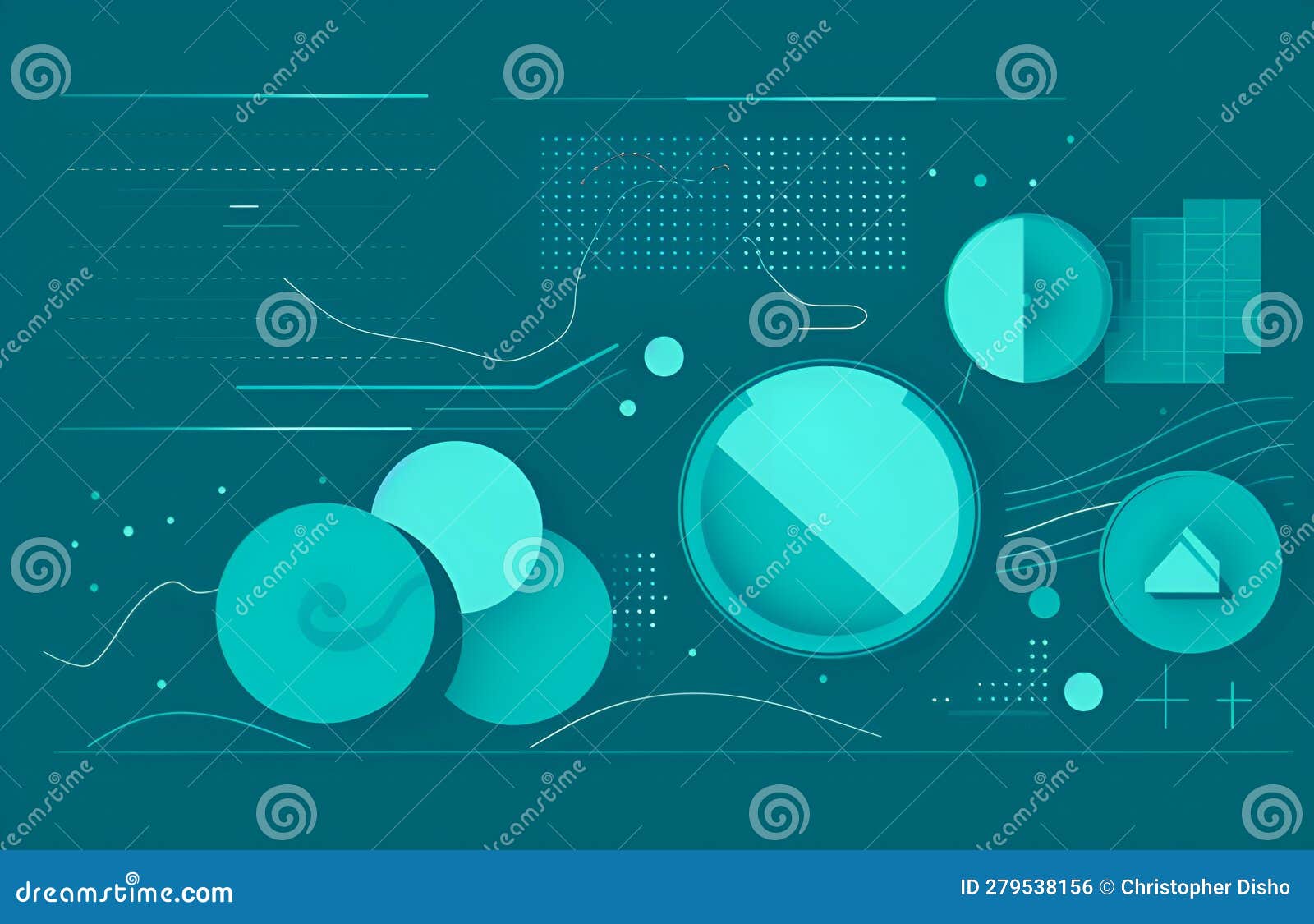 Illustration in a Teal Color Scheme Representing Website Traffic ...