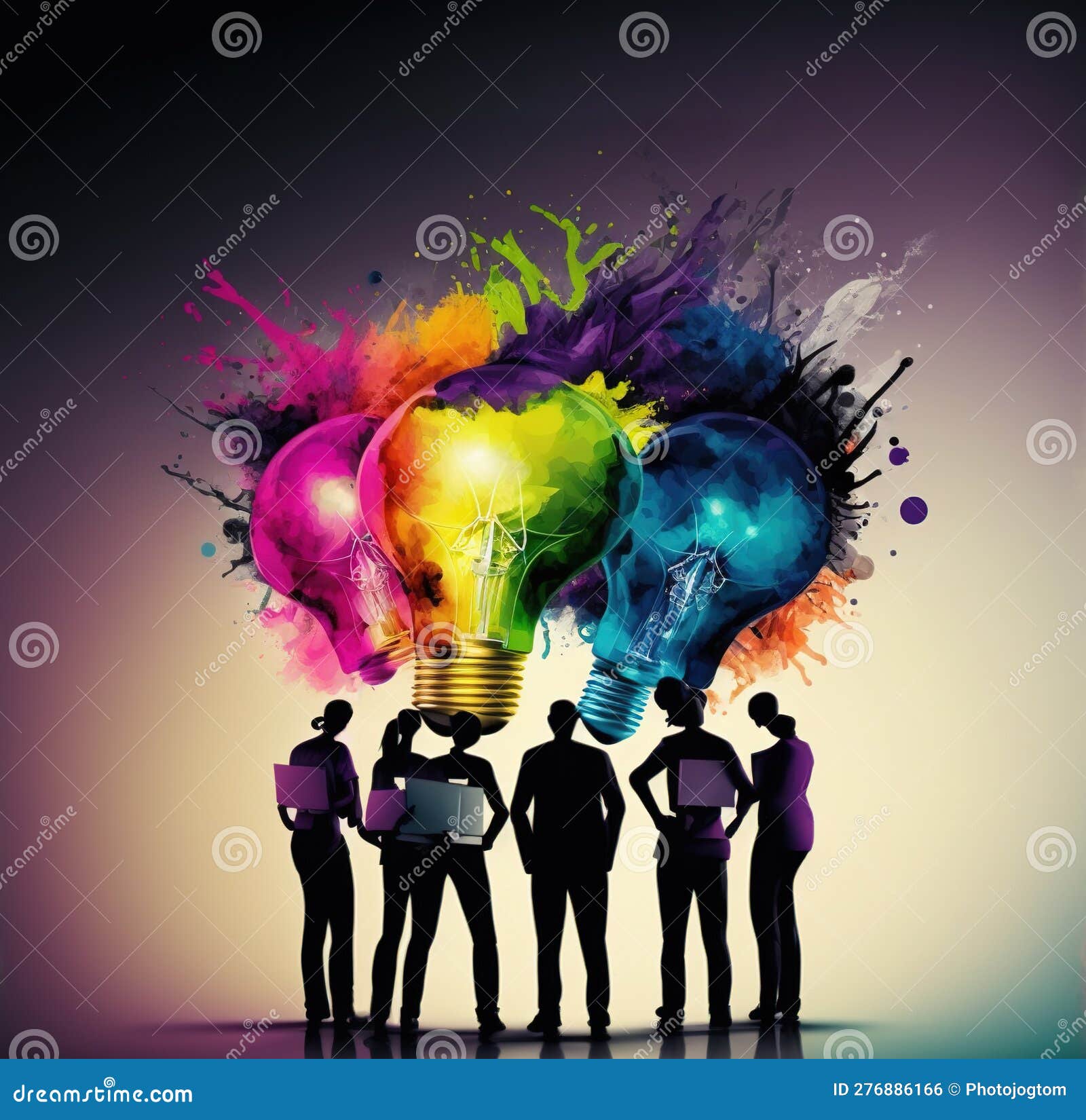 Team develop new ideas stock illustration. Illustration of symbol ...