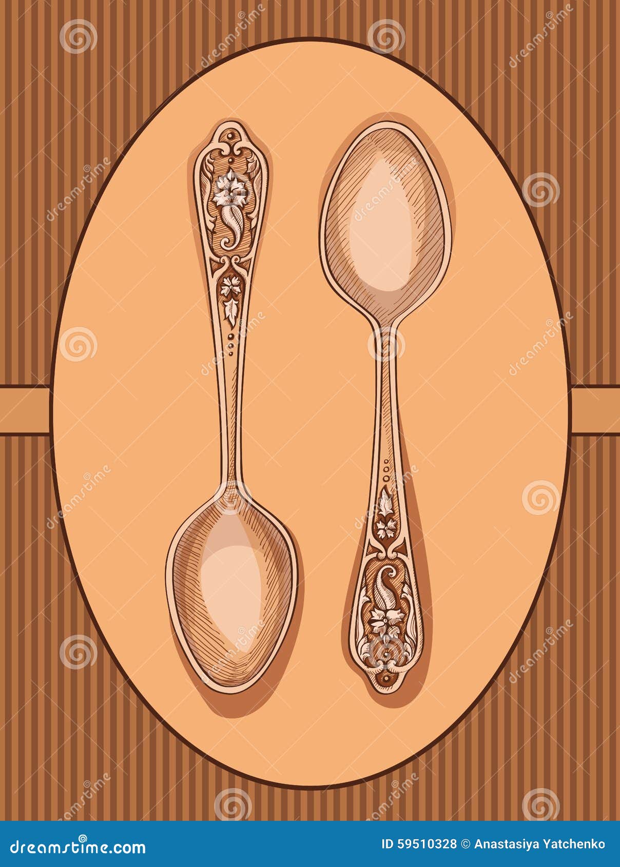 Illustration of teaspoons. stock vector. Illustration of restaurant ...