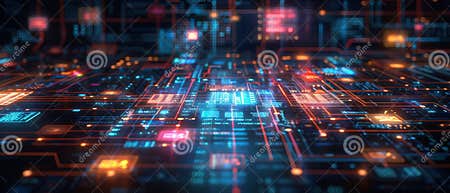 Illustration of Tech-based Business Process Flowchart with Servers and ...