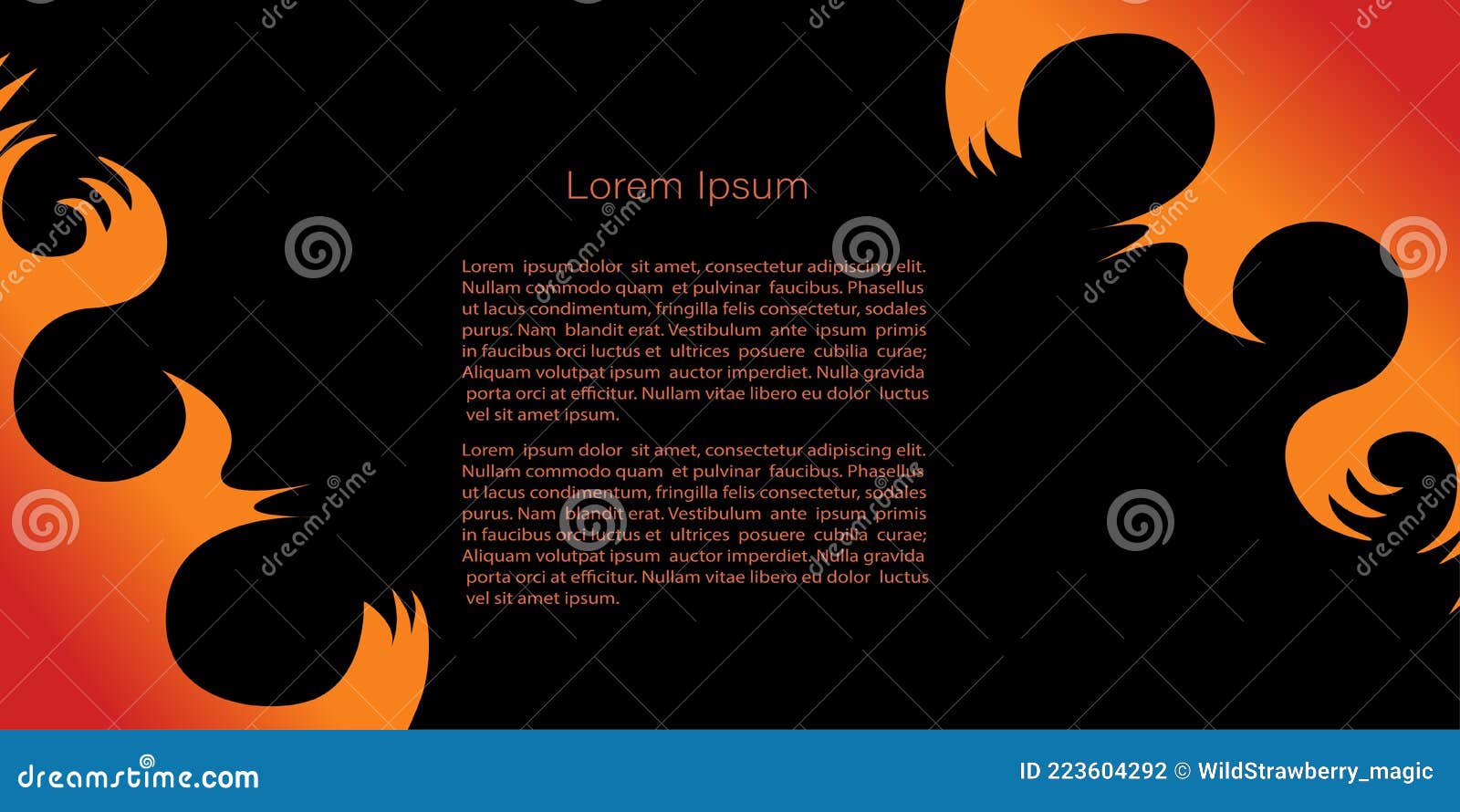 Illustration in the Technique of Gradient, Fire on Black Background ...