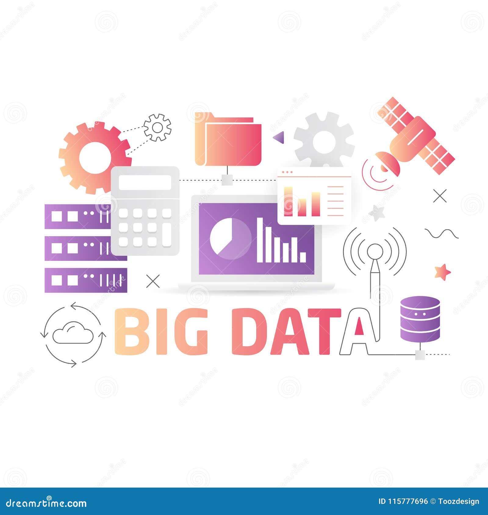 Illustration Technology Big Data Stock Vector - Illustration of ...