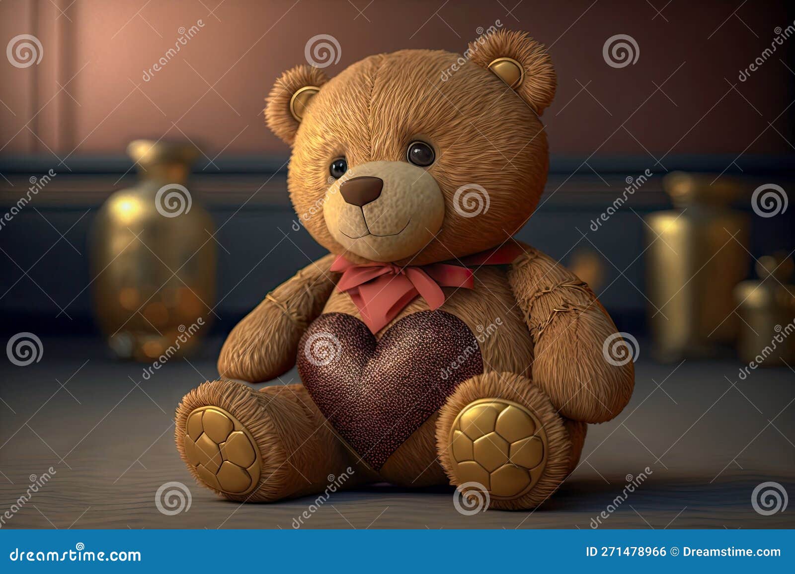 Illustration of the Teddy Bear with Heart Stock Illustration ...