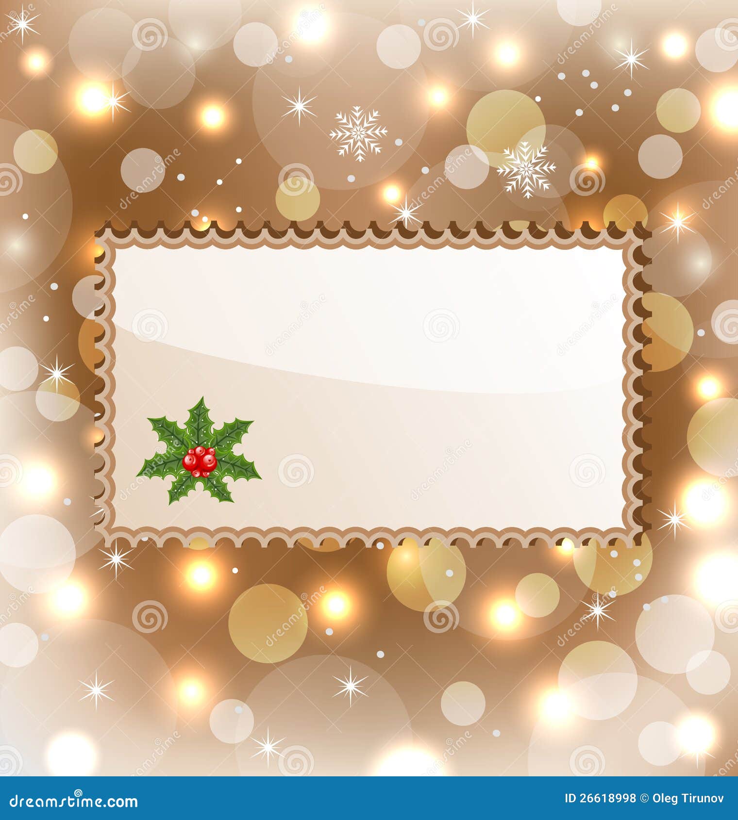 Illustration Template Frame with Mistletoe Stock Illustration ...