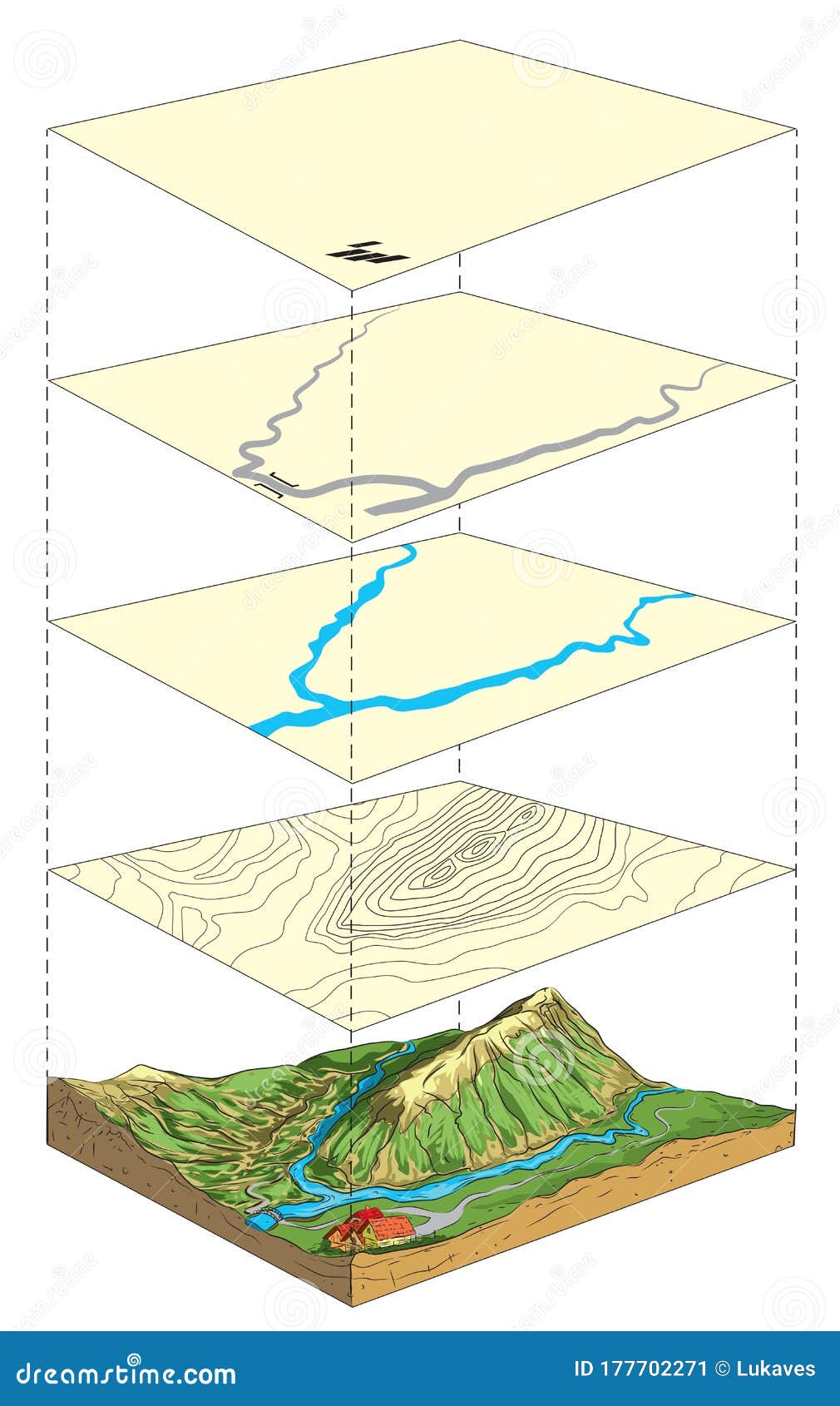 Topographic relief stock vector. Illustration of layers - 177702271