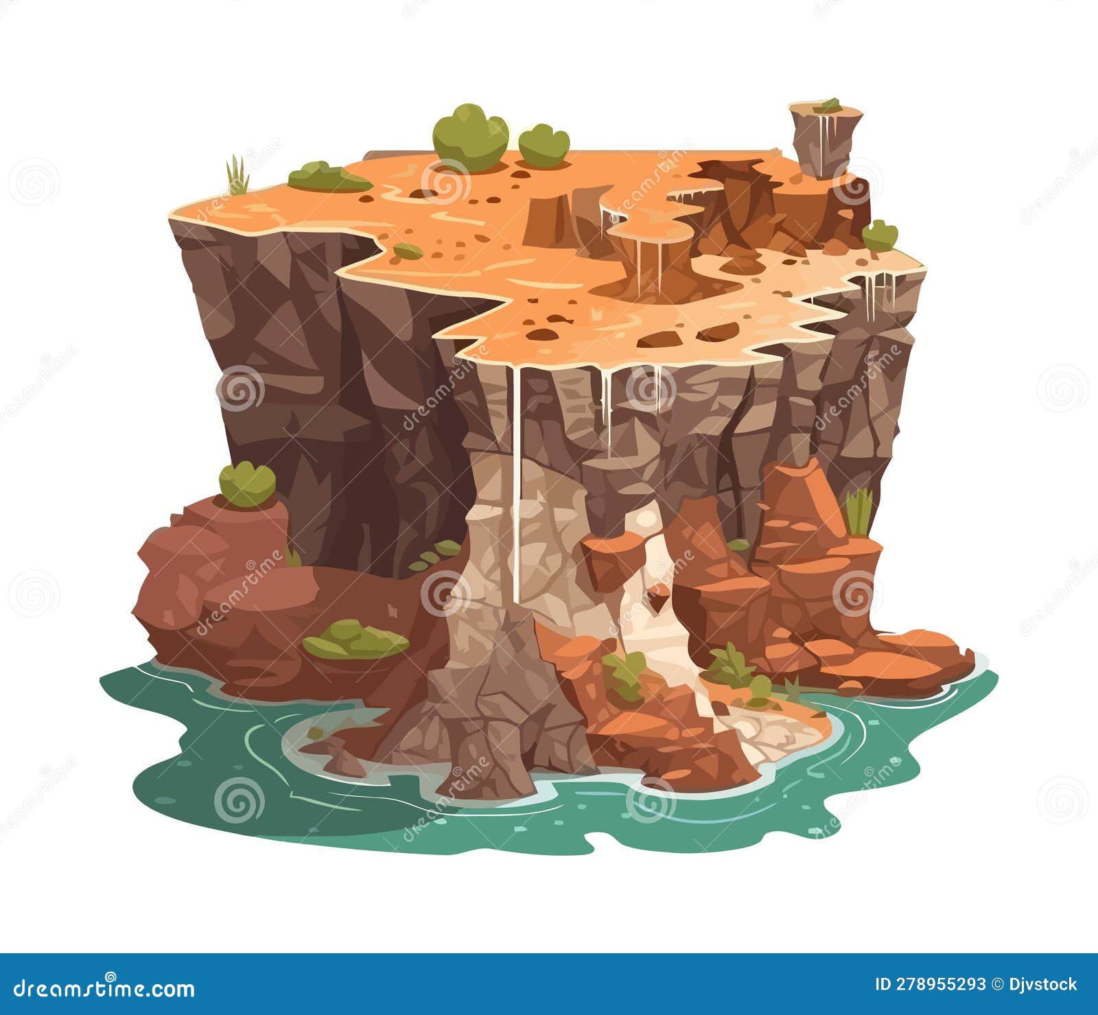 Illustration, Terrain of Sea Cliffs Stock Vector - Illustration of icon ...
