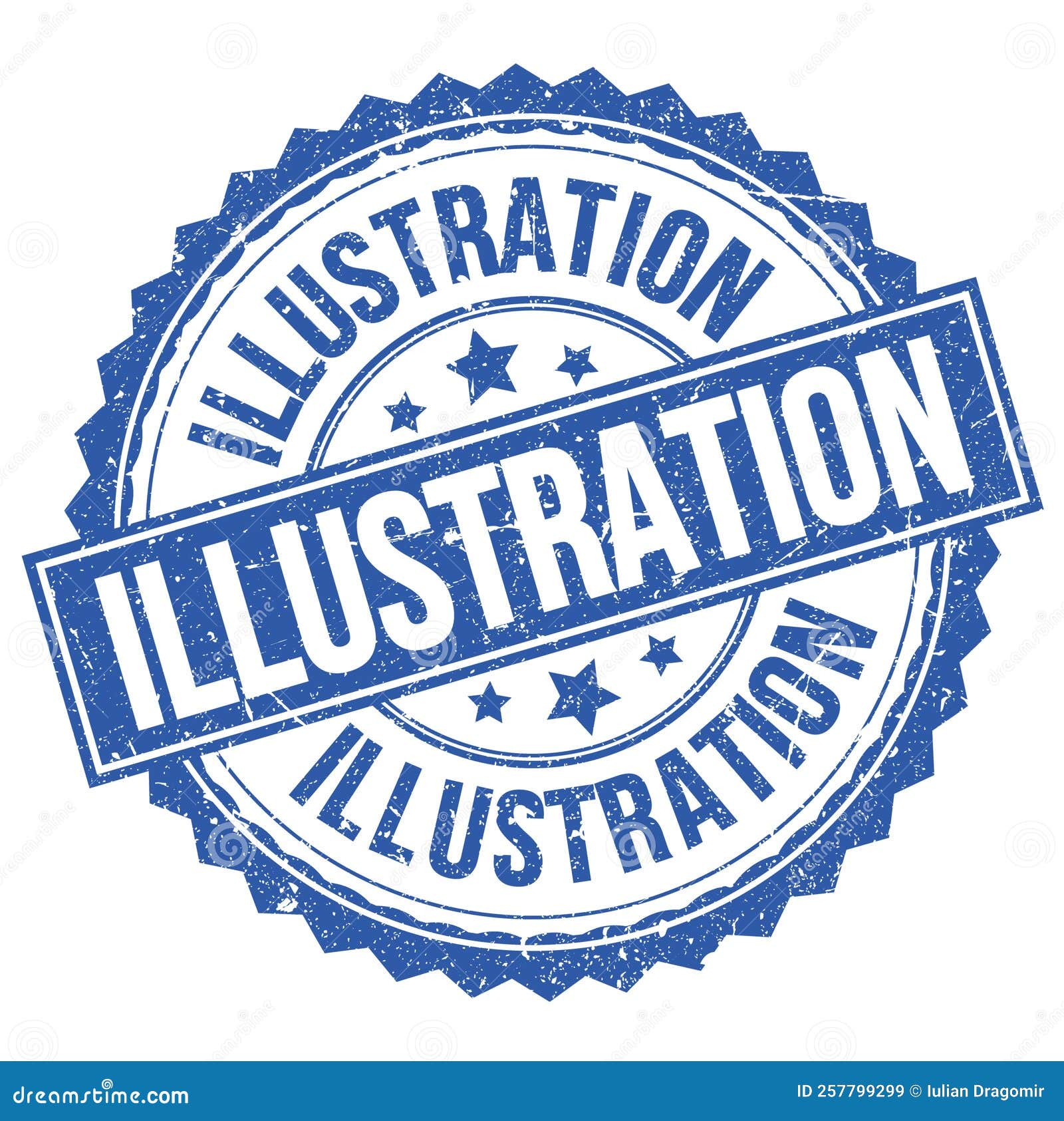 ILLUSTRATION Text on Blue Round Stamp Sign Stock Illustration ...