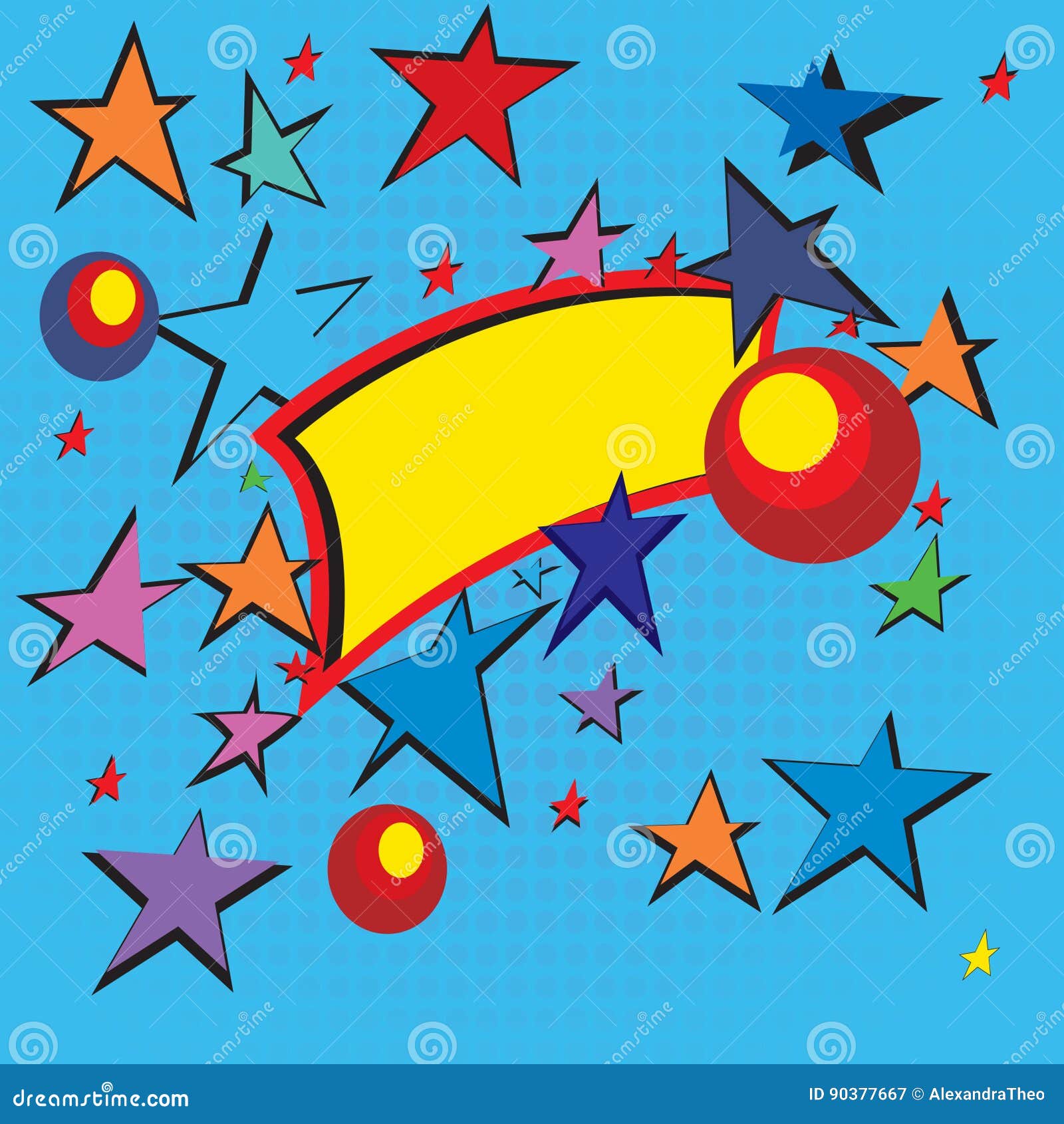 Illustration with Text Bubble and Stars Stock Vector - Illustration of ...