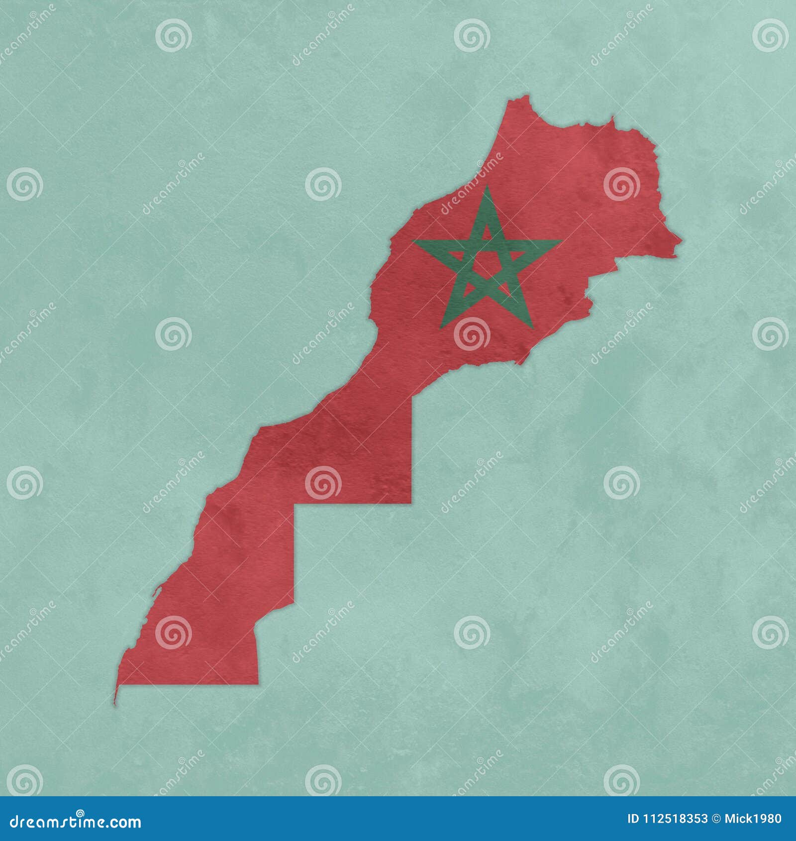 Textured Map and Flag of Morocco Stock Illustration - Illustration of ...