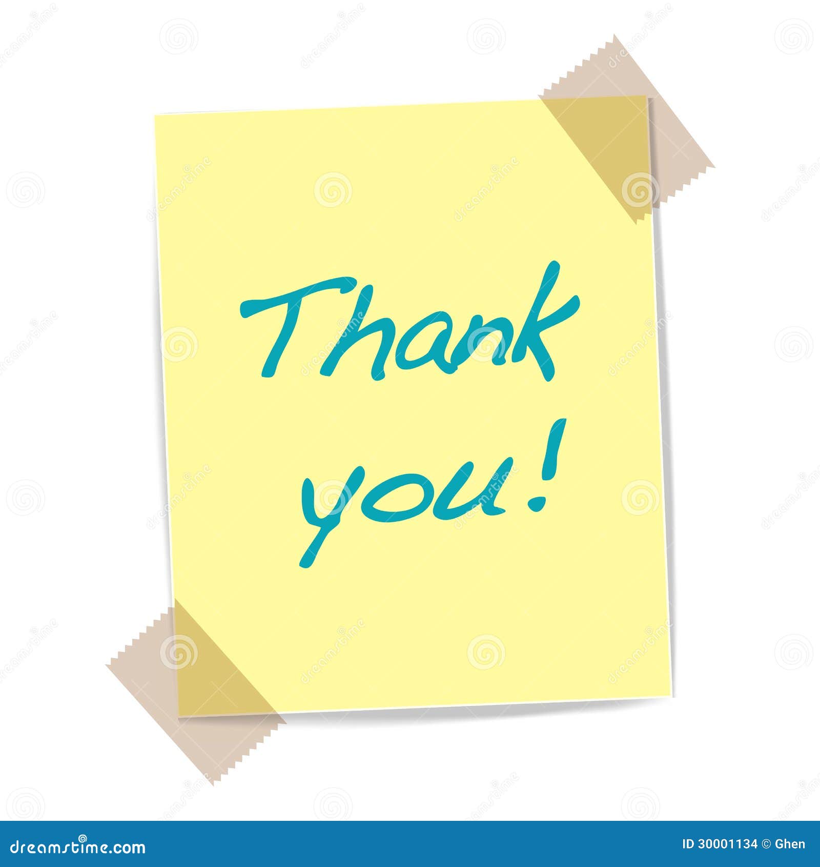 Thank you yellow sticker stock illustration. Illustration of remember ...