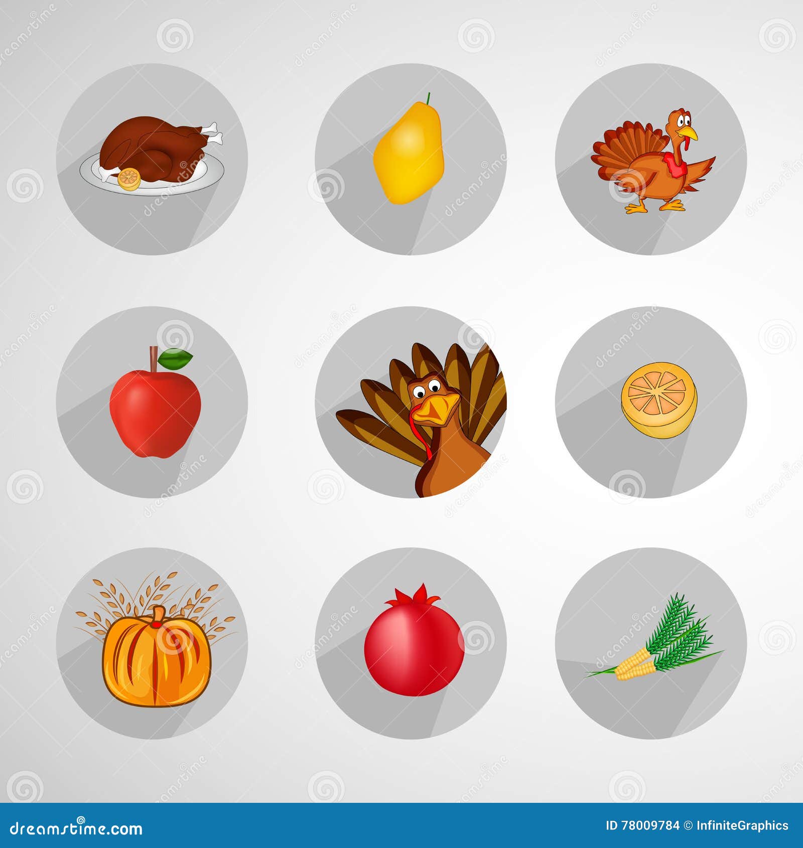 Illustration of Thanksgiving Icons Stock Vector - Illustration of food ...