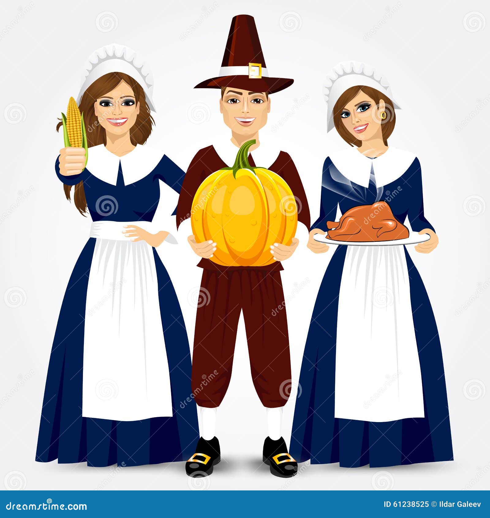 Illustration for Thanksgiving of the Pilgrims Stock Vector ...
