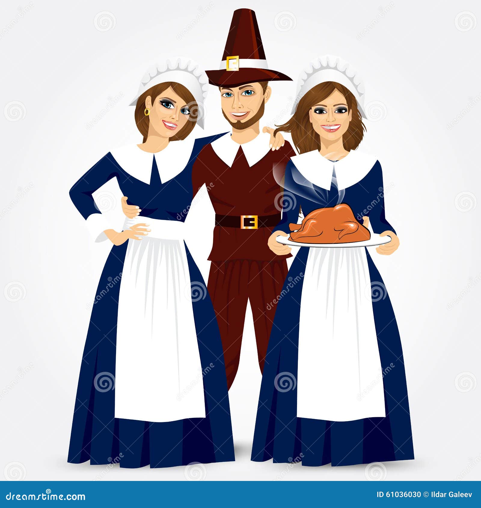 Illustration for Thanksgiving of the Pilgrims Stock Vector ...