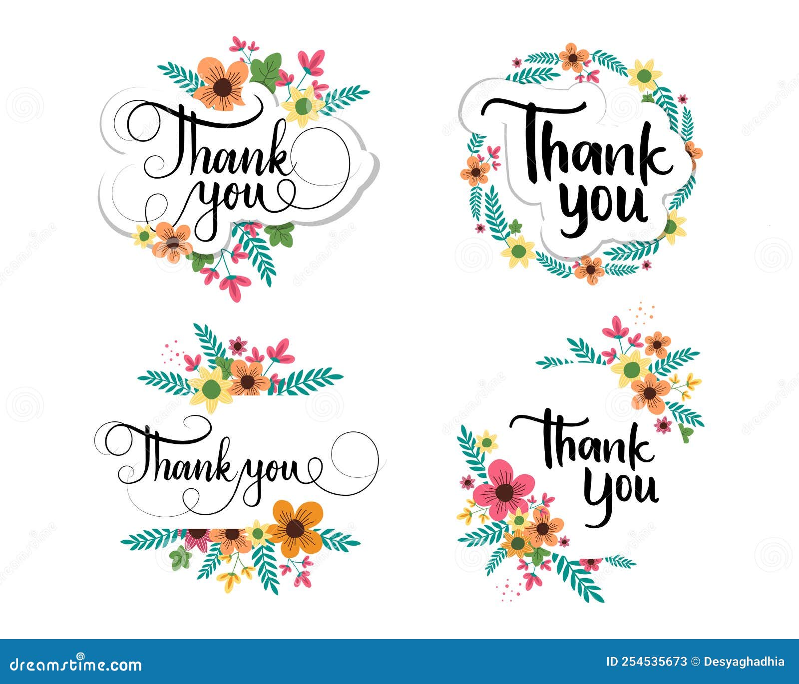Thank You And YAY Texts. Typography For Card, Poster, Invitation Vector ...