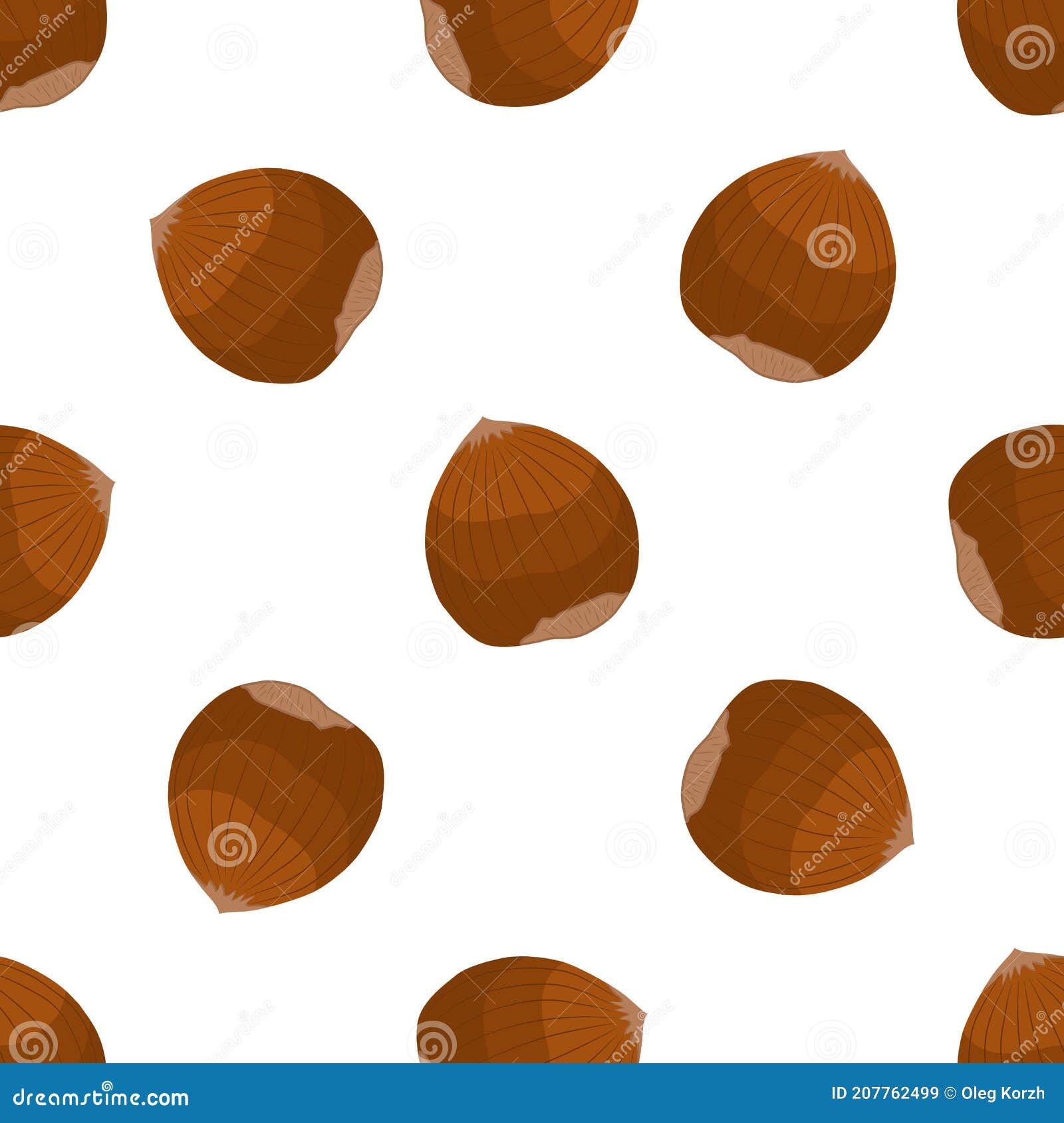 Illustration on Theme Big Pattern Identical Types Hazelnut Stock Vector ...