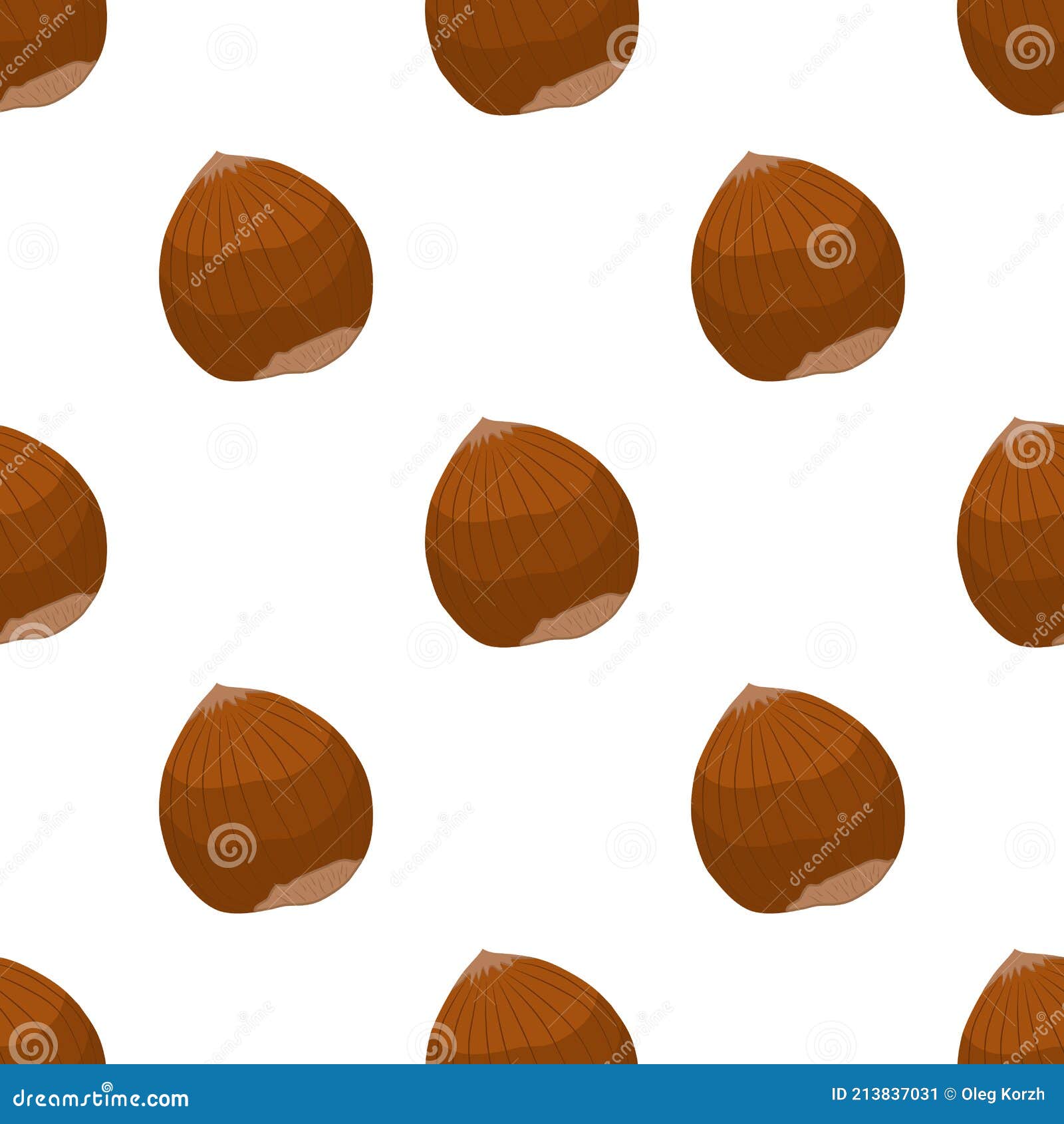 Illustration on Theme Big Pattern Identical Types Hazelnut Stock Vector ...