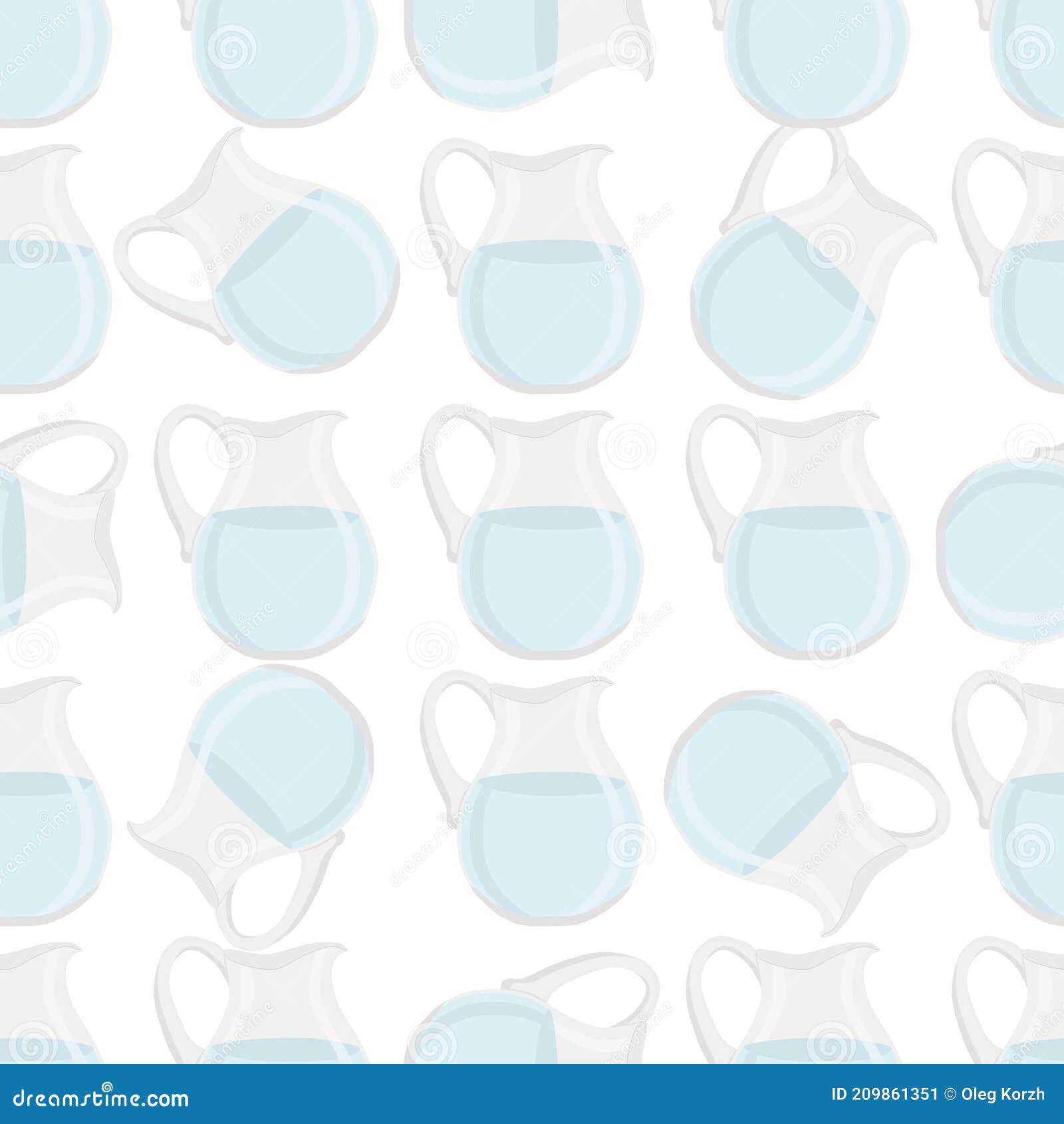 Illustration on Theme Colored Set Identical Types Glass Jugs Stock ...