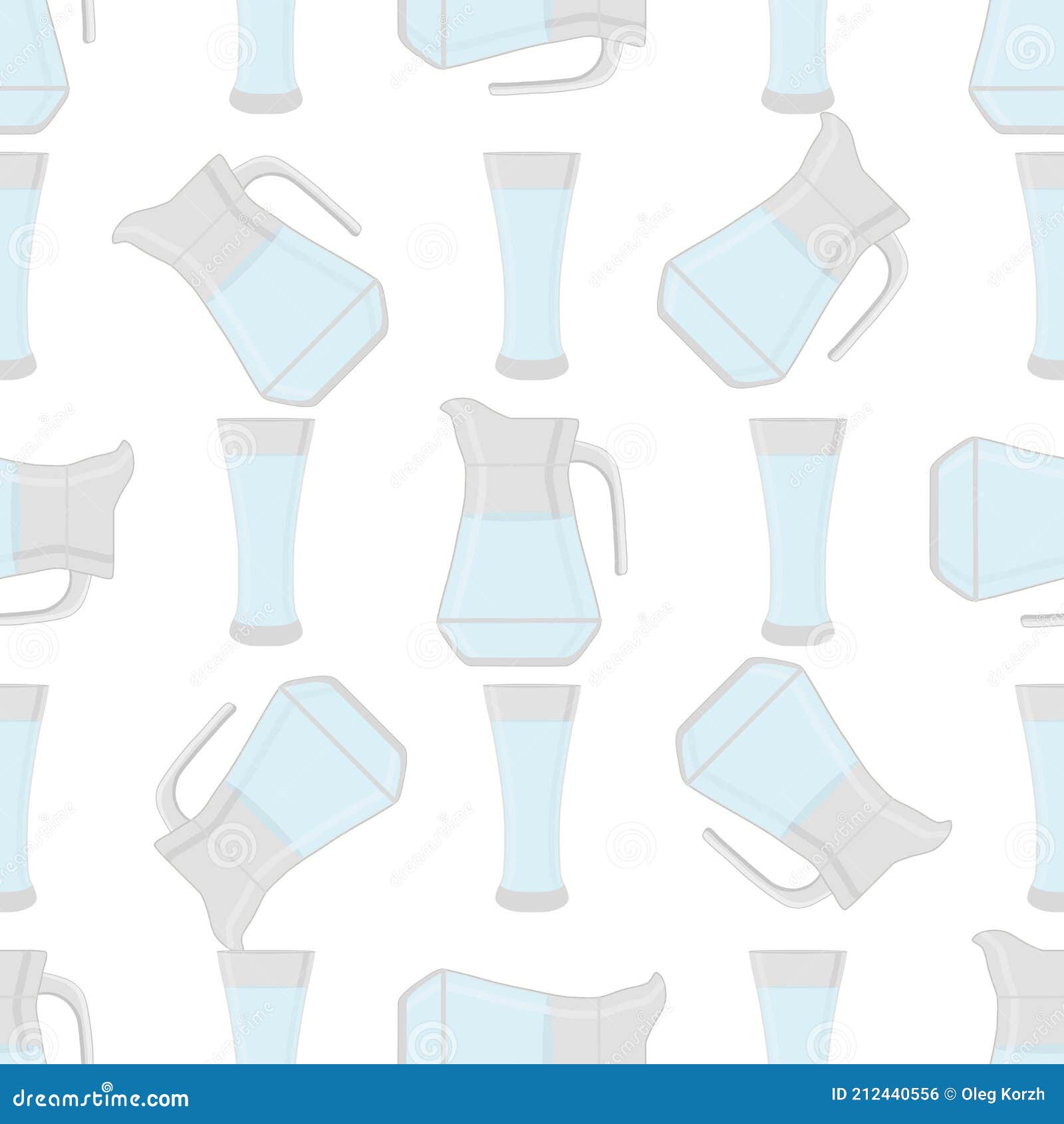 Illustration on Theme Colored Set Identical Types Glass Jugs Stock ...