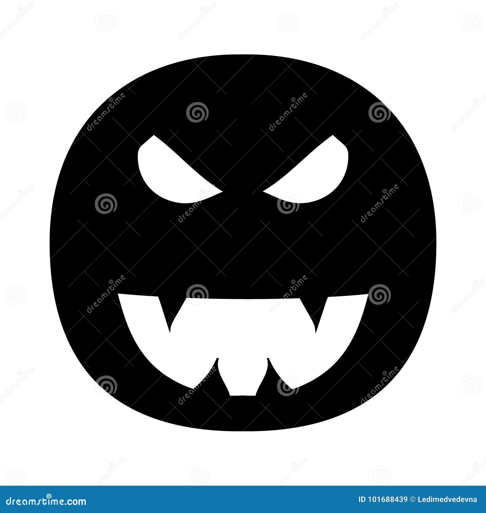 Illustration on a Theme of Halloween. the Image of an Evil Smile with ...