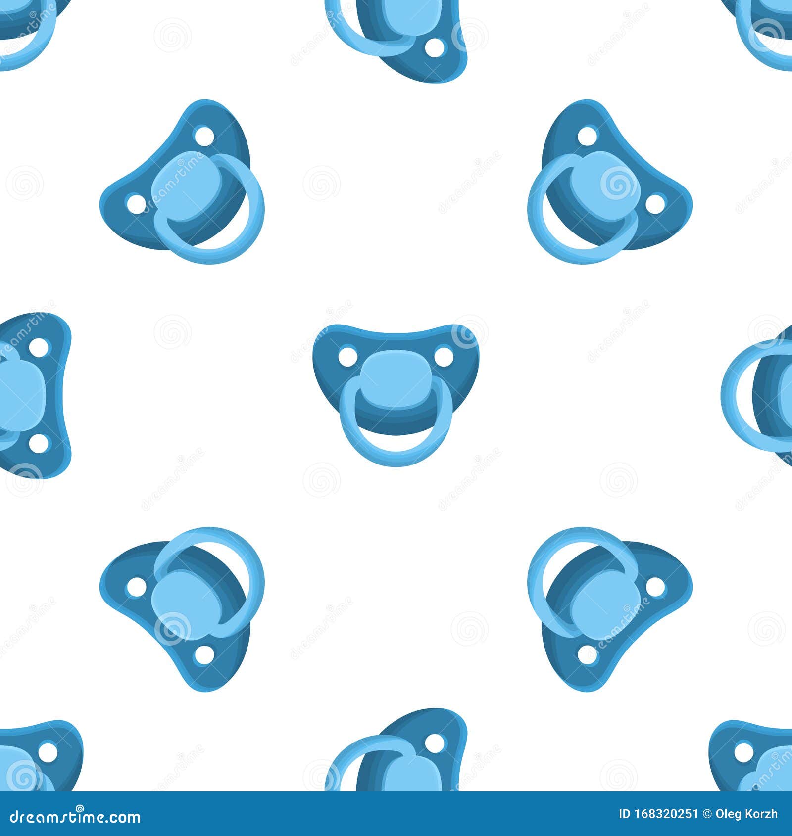 Illustration on Theme Seamless Pattern Baby Pacifiers Stock Vector ...