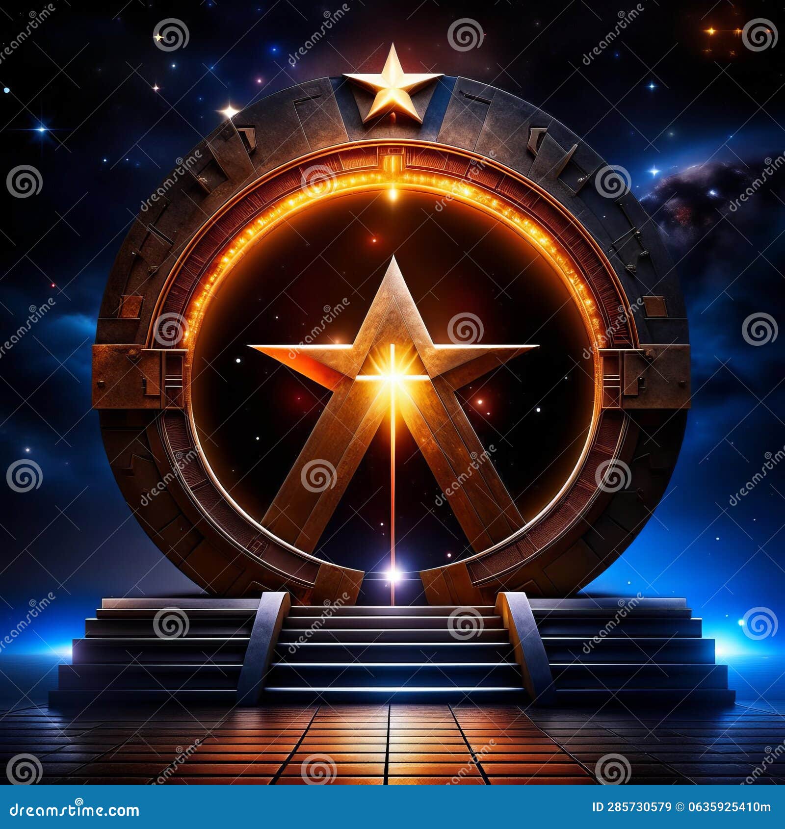 Illustration on the Theme of the Stargate. Stock Illustration ...