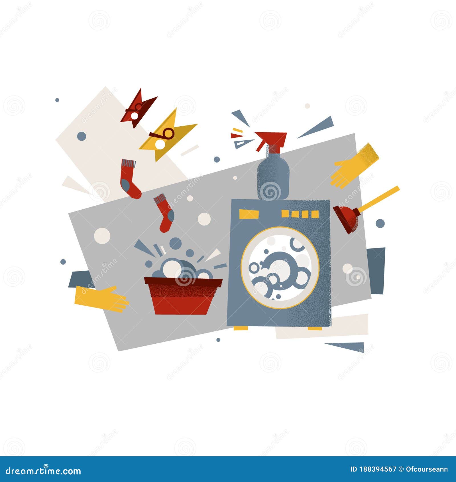 Illustration on the Theme of Washing Clothes, Washing. Template for ...