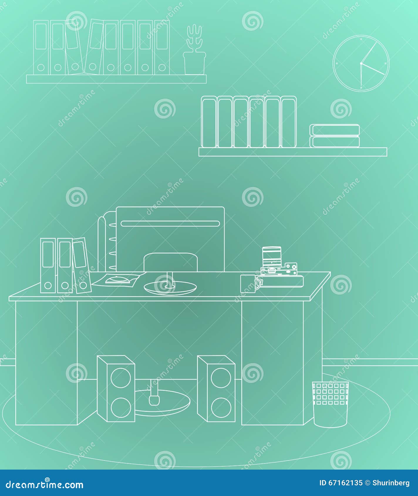 Illustration on the Theme of Workplace Computer Stock Vector ...