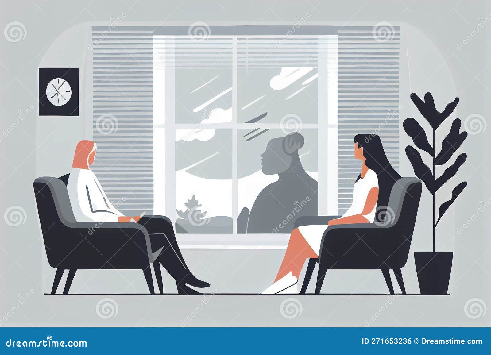 Illustration of Therapist Talking To Patient, Generative AI Stock ...