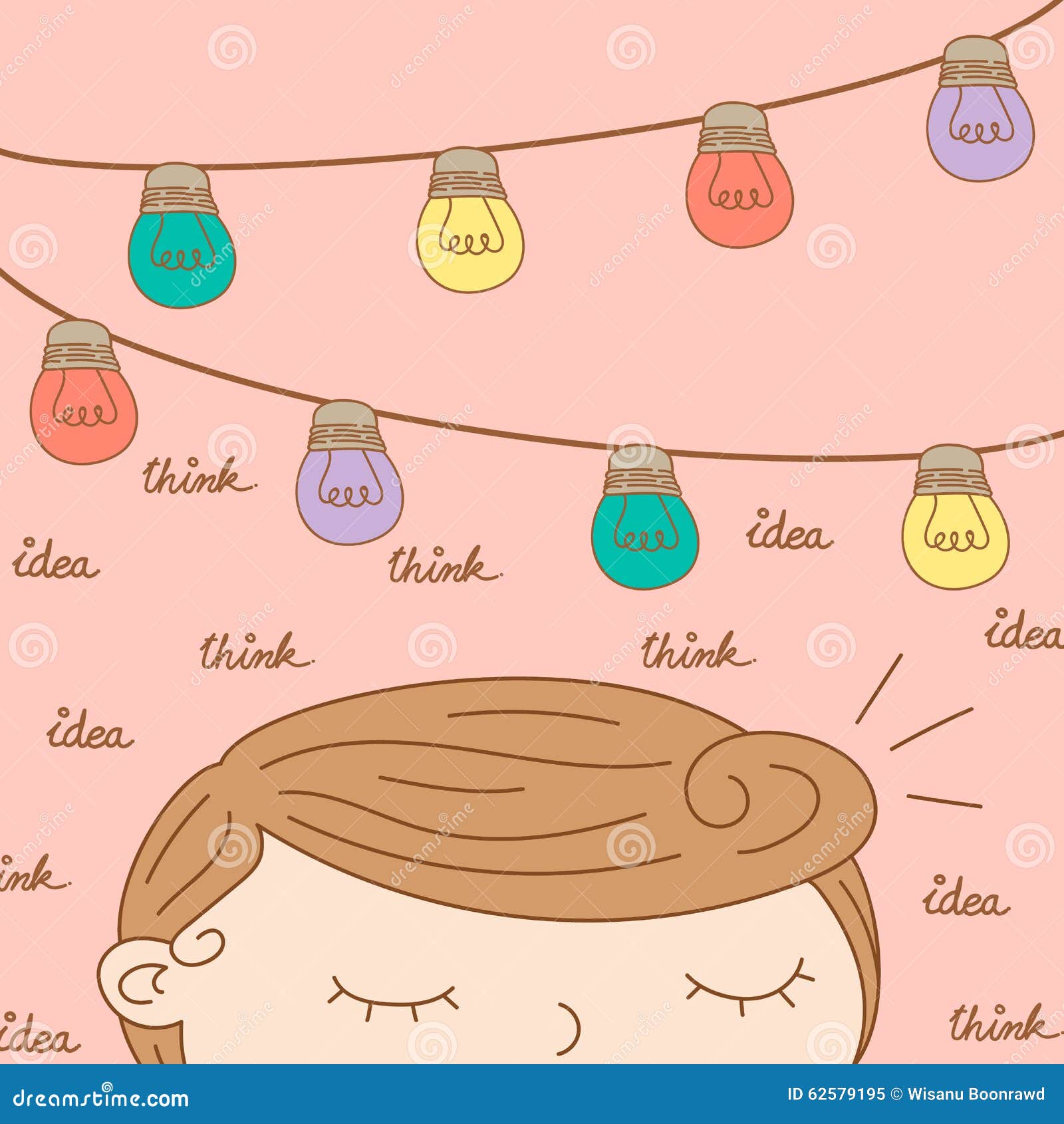 Illustration of Thinking Concept Stock Illustration - Illustration of ...