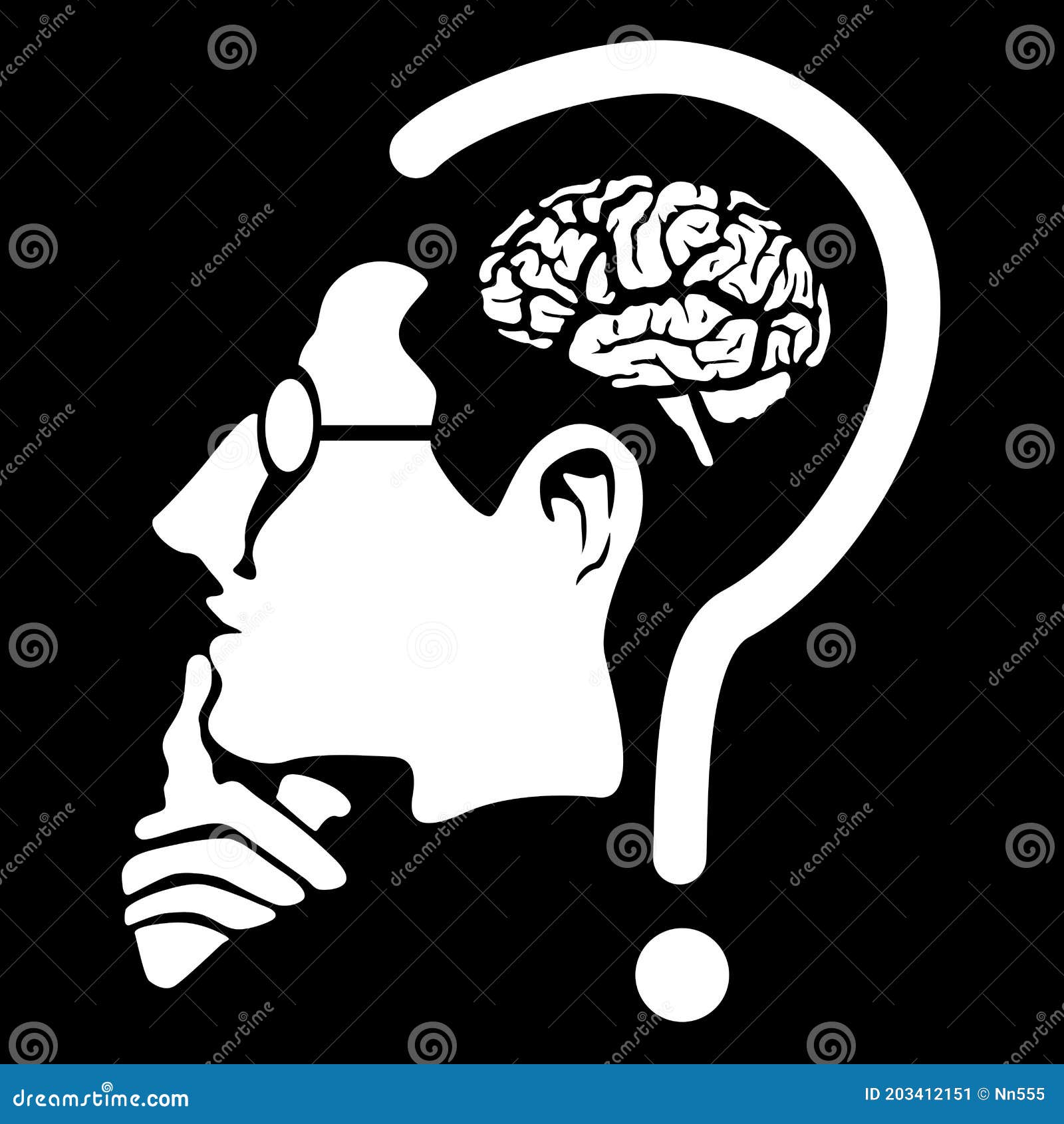 Abstract Thinking Man Concept Stock Vector - Illustration of memory ...