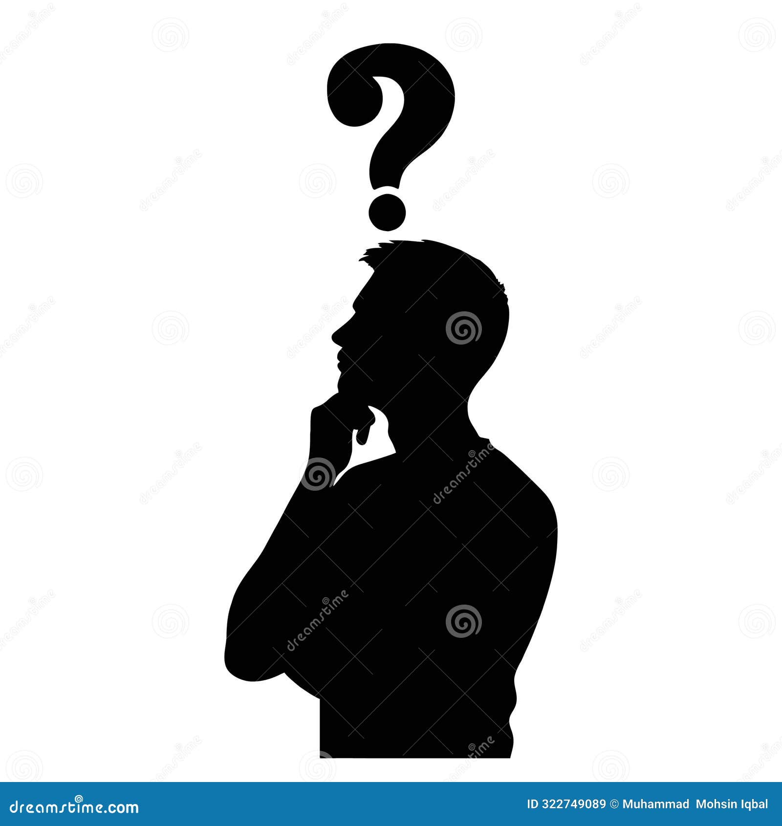 A Man in a Thinking Pose Looking Up, while Creatively Envisioning a ...