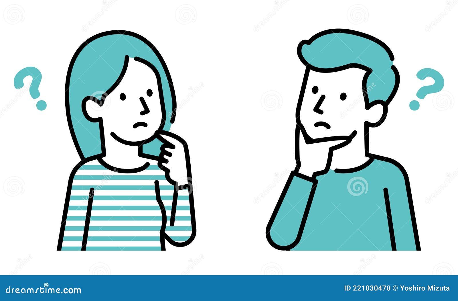 Illustration of Thinking Men and Women Stock Vector - Illustration of ...