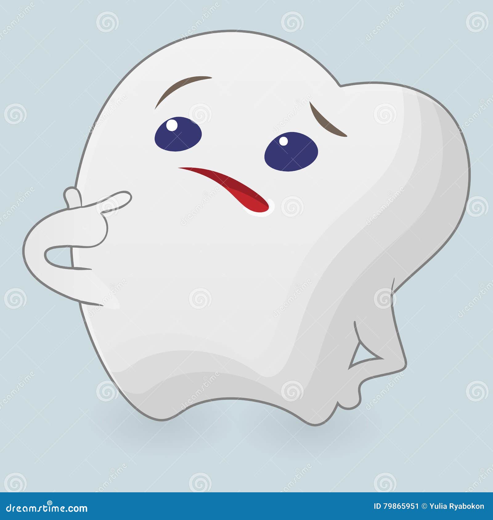 Illustration of Thinking Tooth Stock Vector - Illustration of comical ...