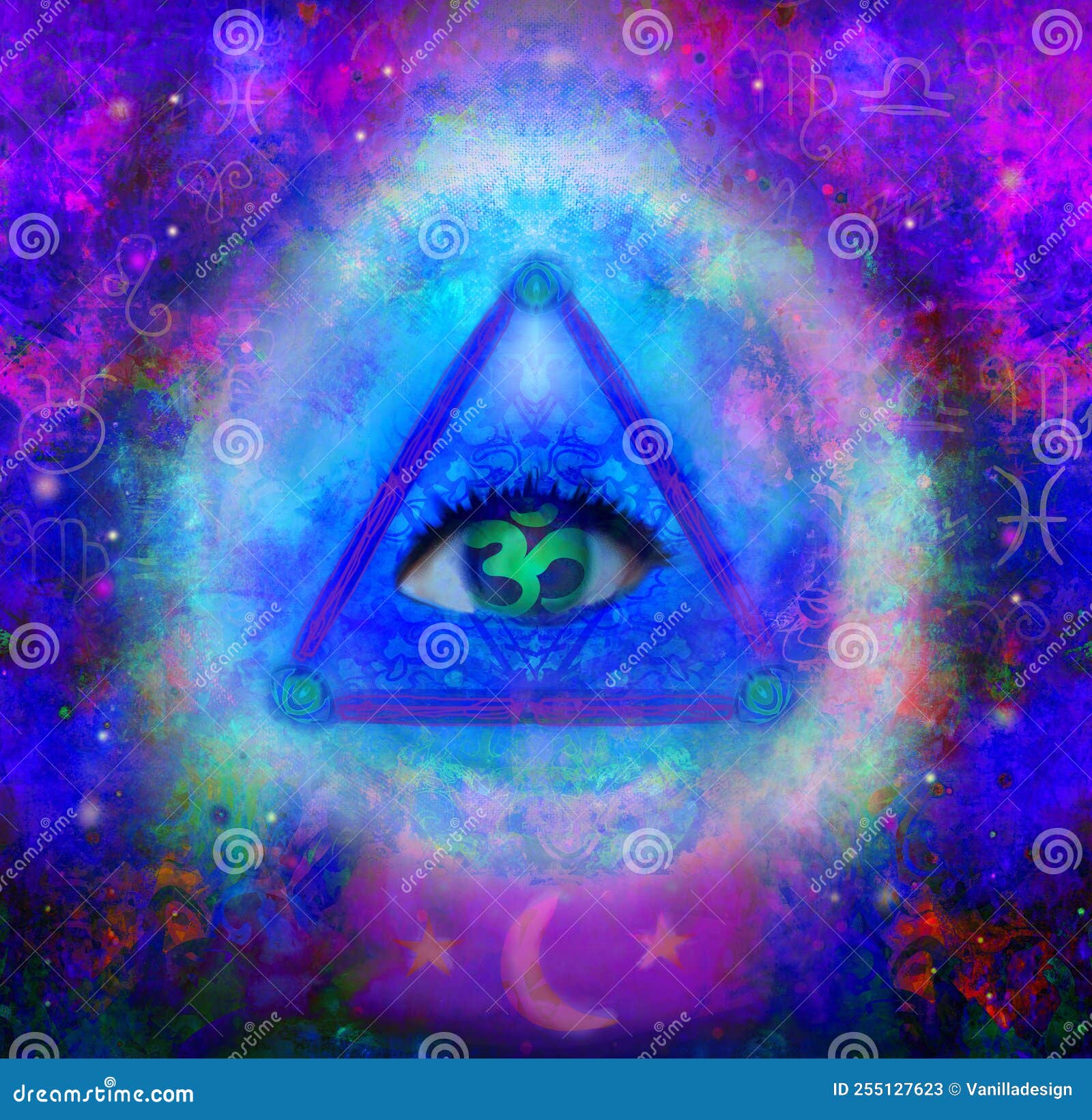 Illustration of a Third Eye Mystical Sign Stock Illustration ...