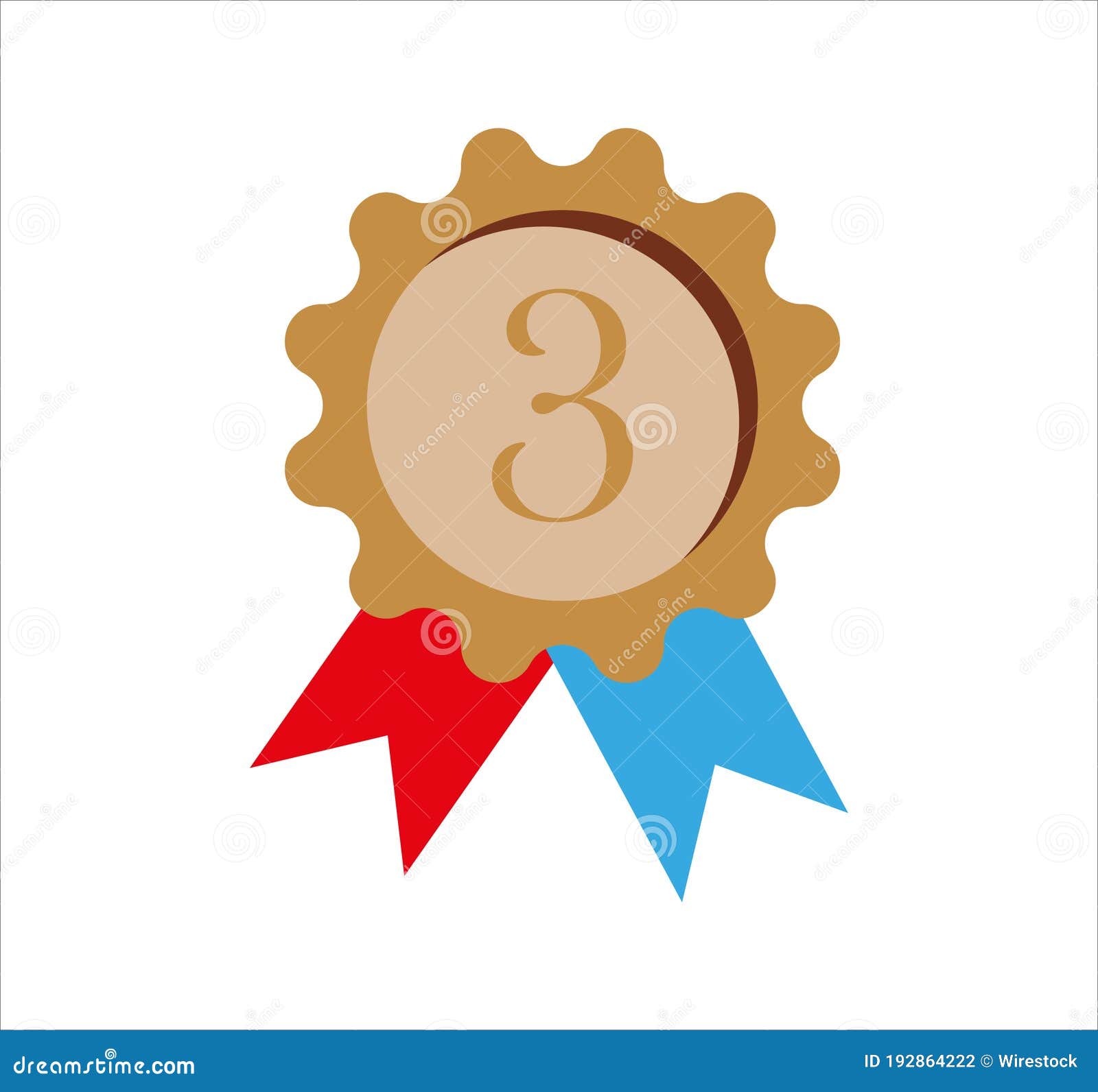 Illustration of a Third-place Bronze Medal Isolated on a White ...