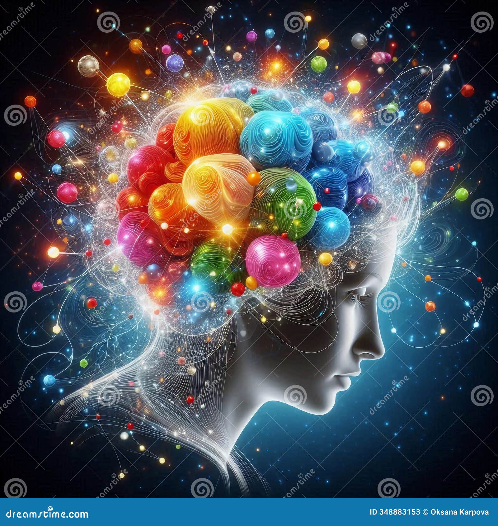 Illustration Thought Process with Bright Thoughts Stock Illustration ...